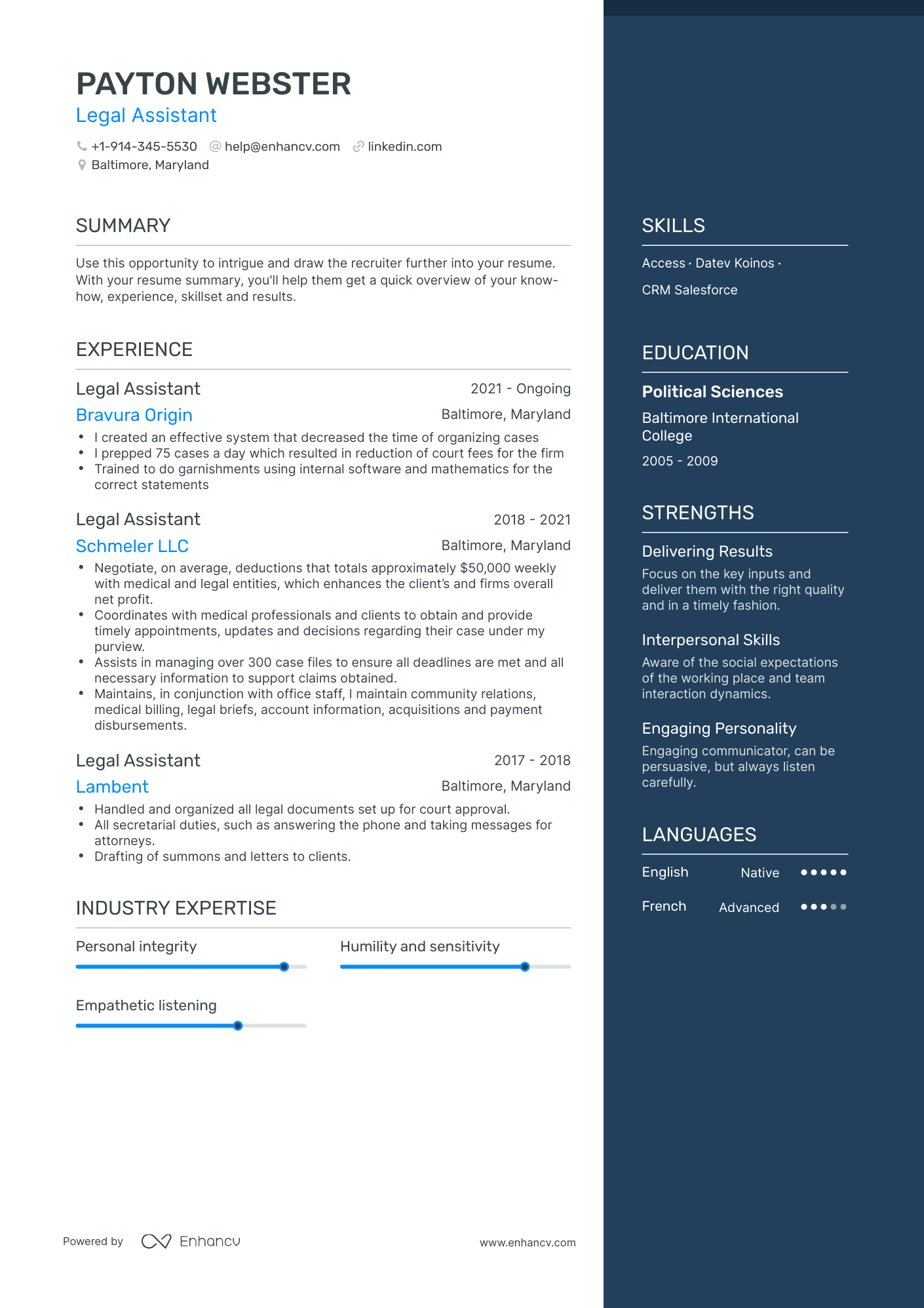 Legal Assistant Resume Examples & Guide for 2023 (Layout, Skills ...