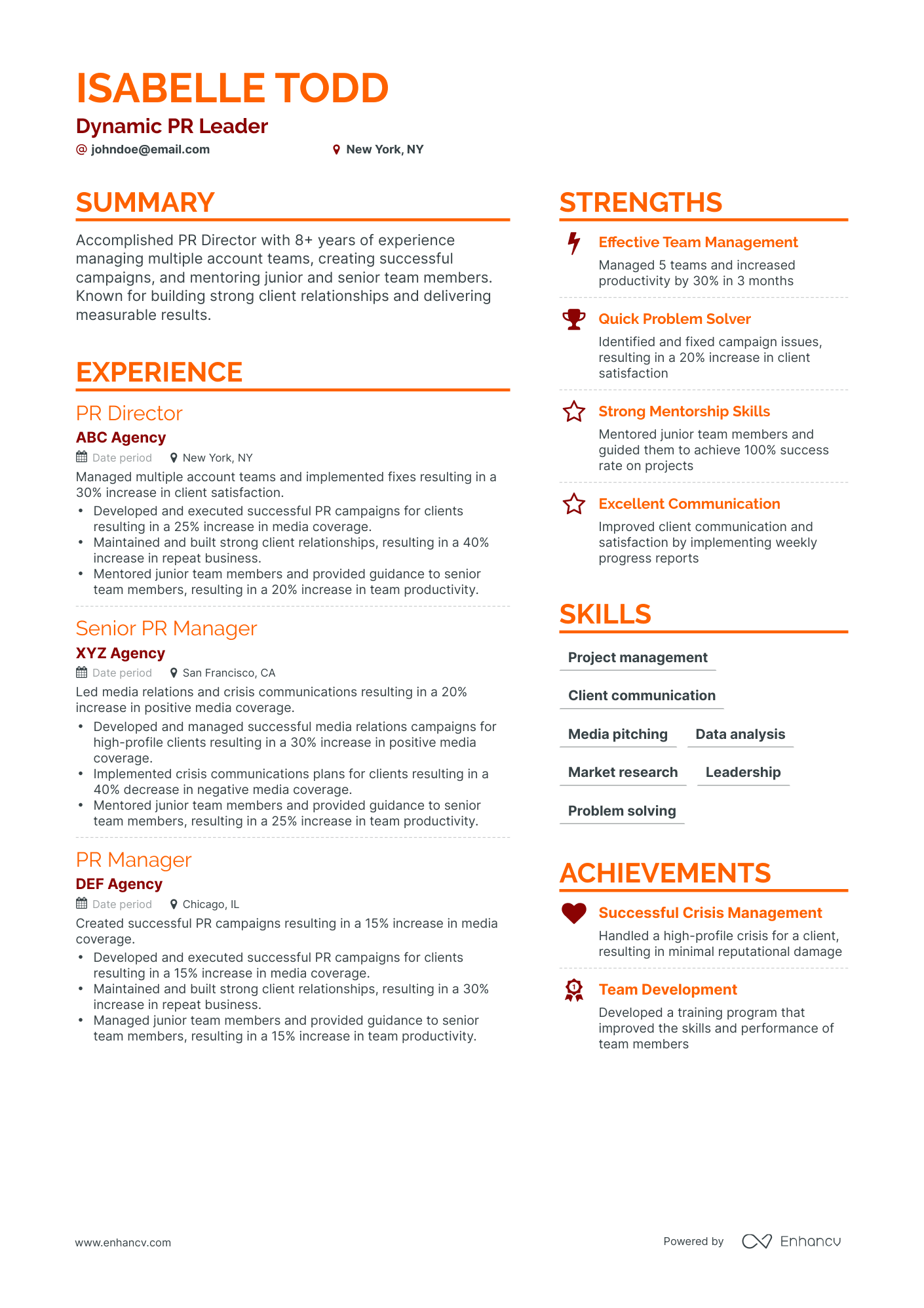 5 Public Relations Director Resume Examples & Guide for 2024