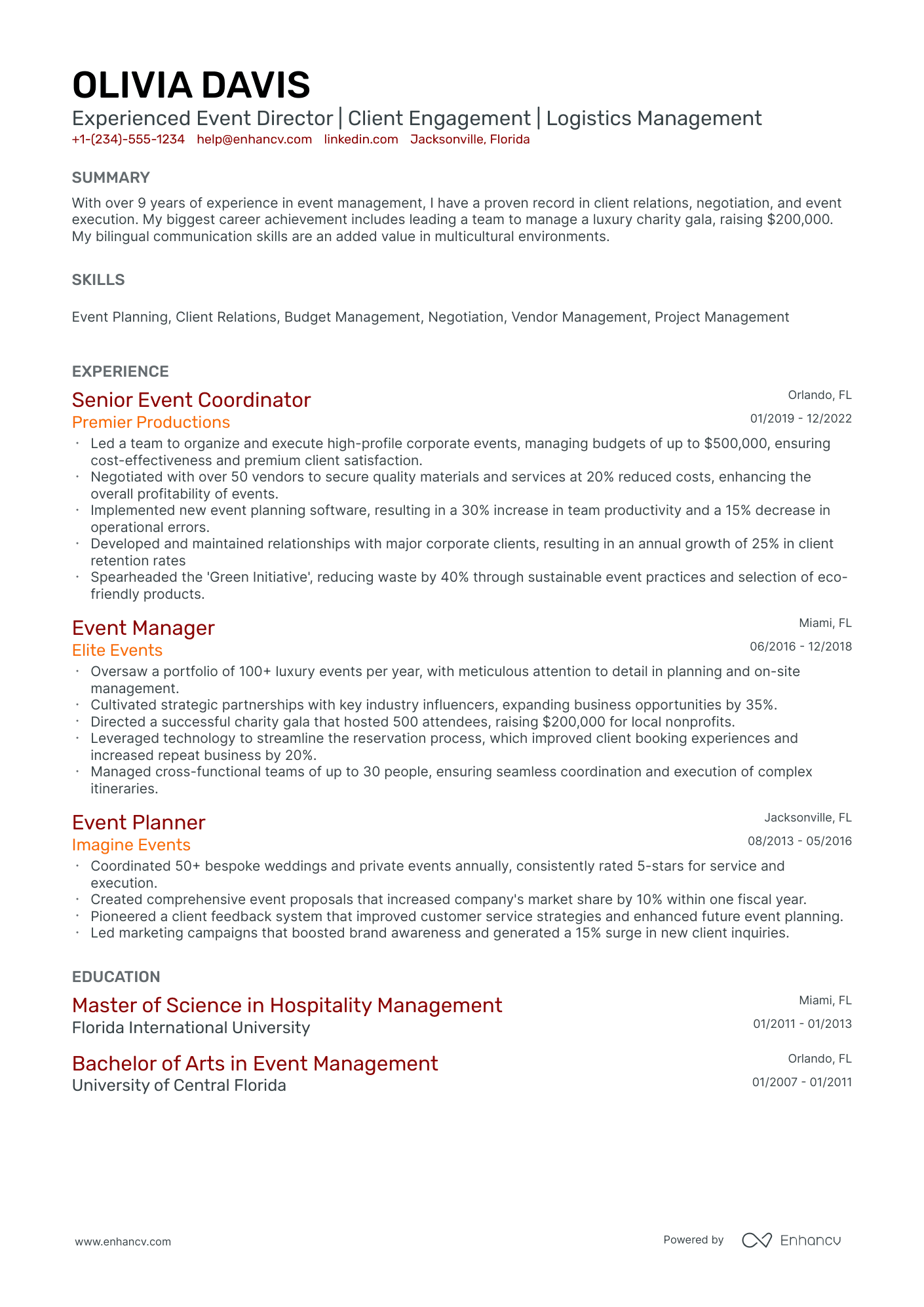 10 Event Director Resume Examples & Guide for 2025