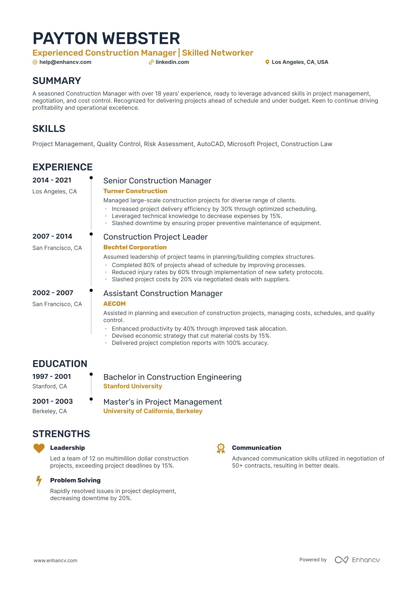 10 Construction Business Owner Resume Examples & Guide for 2026