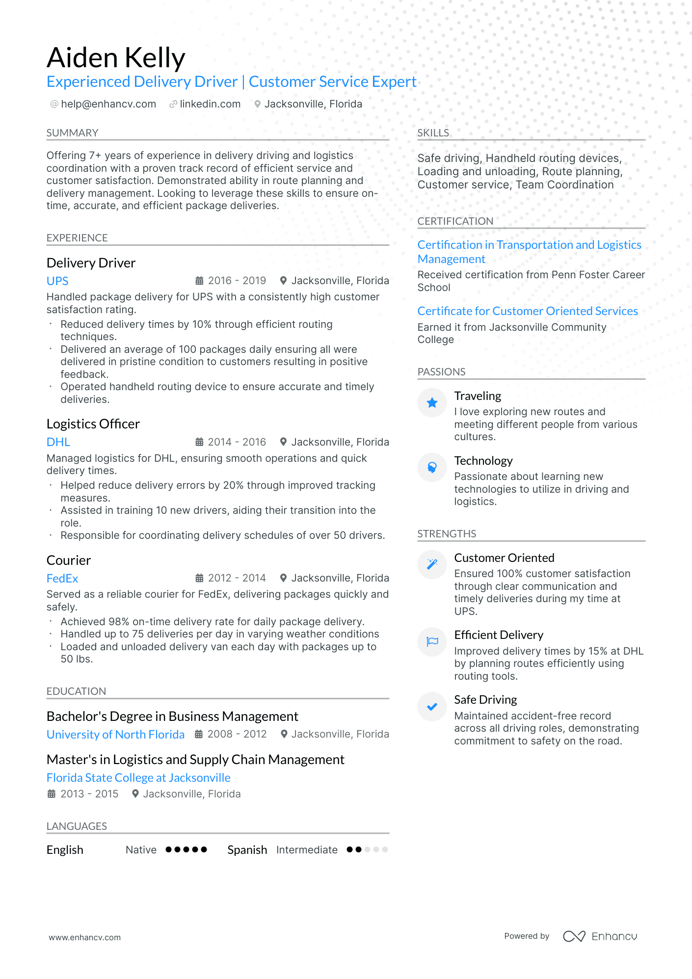 10 Amazon Delivery Driver Resume Examples & Guide for 2026