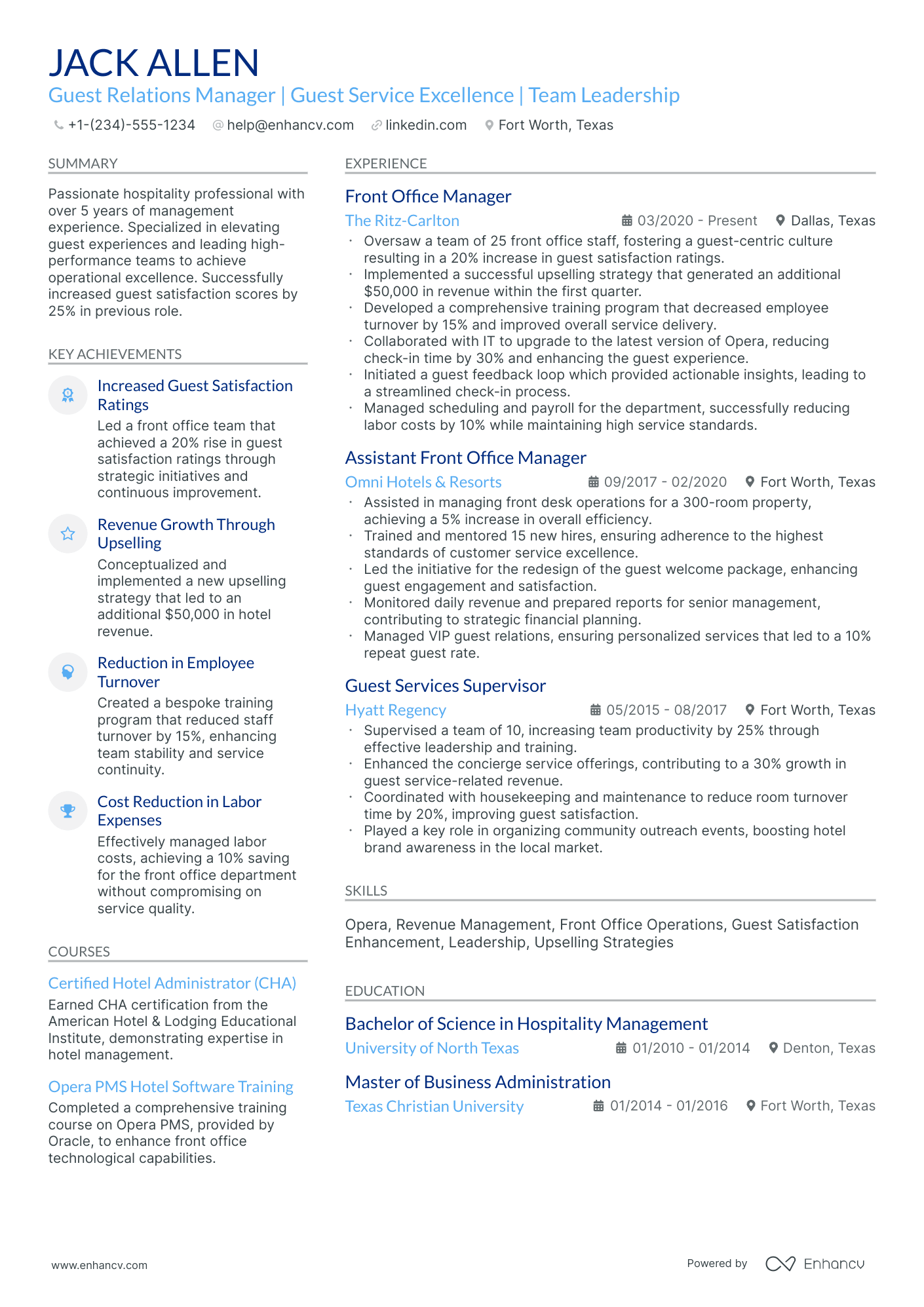 10 Guest Relations Manager Resume Examples & Guide for 2026