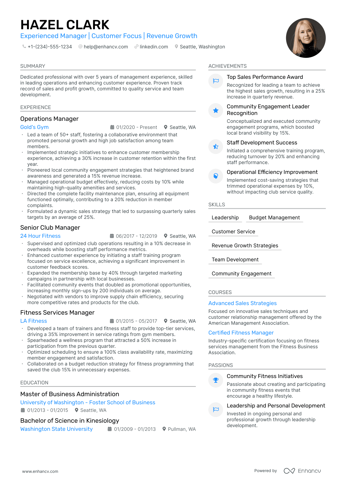 5 Club Manager Resume Examples & Guide for 2024
