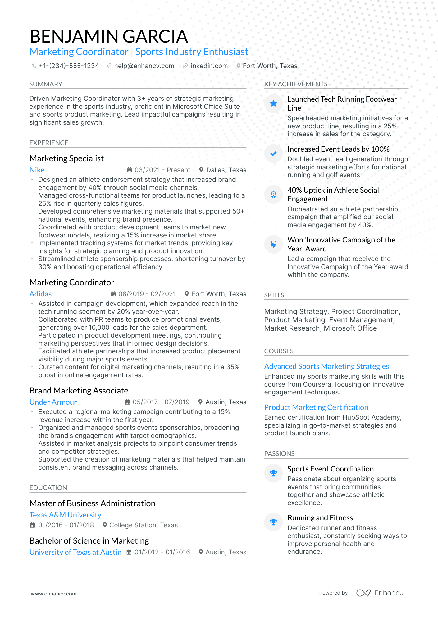 10 Sports Marketing Resume Examples & Guide for 2026