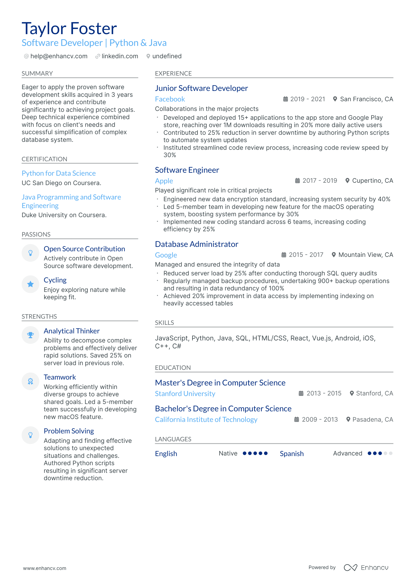10 Entry-Level Computer Science Resume Examples & Guide for 2025