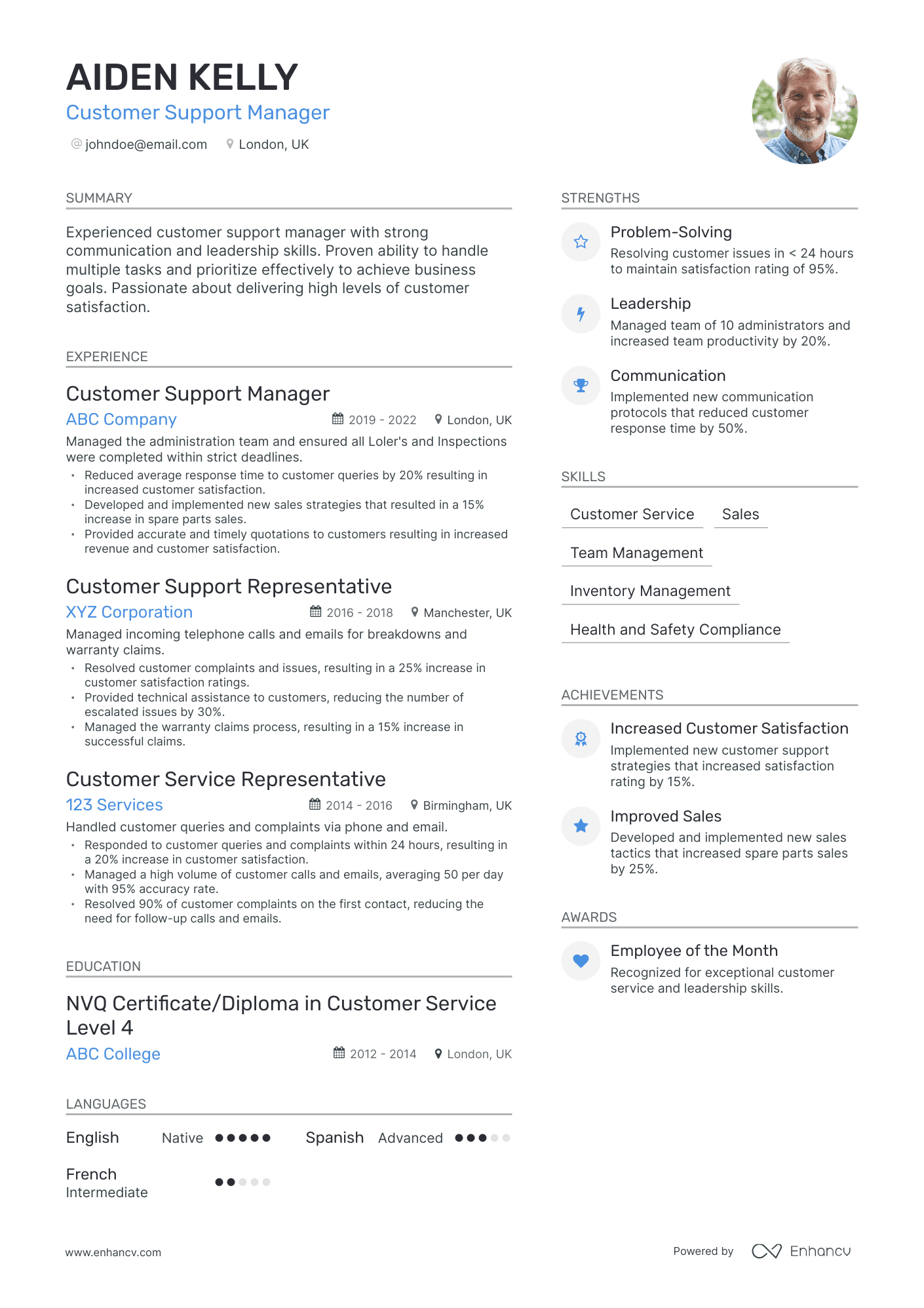 5 Customer Support Manager Resume Examples & Guide for 2023