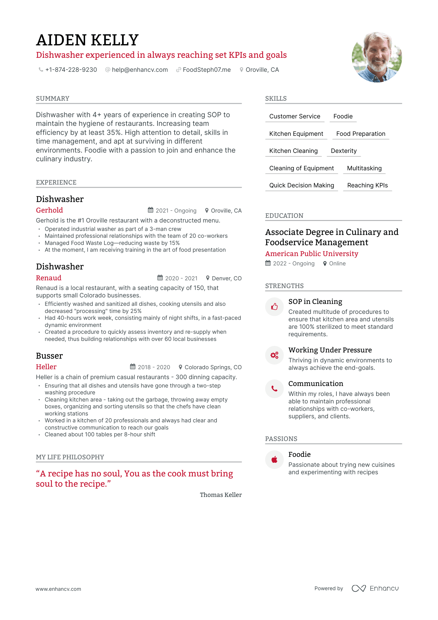 Dishwasher Resume Examples & Guide for 2023 (Layout, Skills, Keywords ...