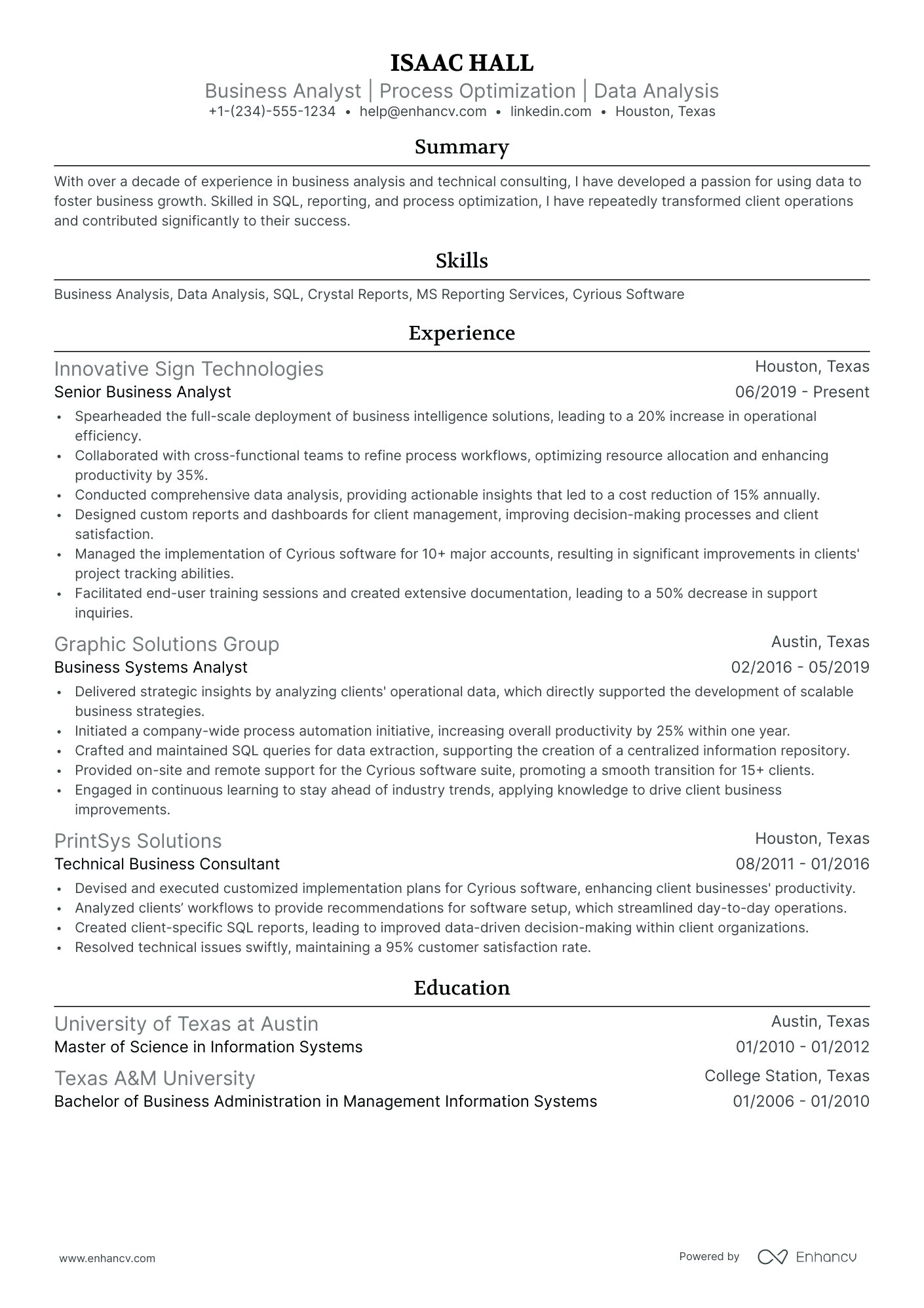 10 Software Business Analyst Resume Examples & Guide for 2026