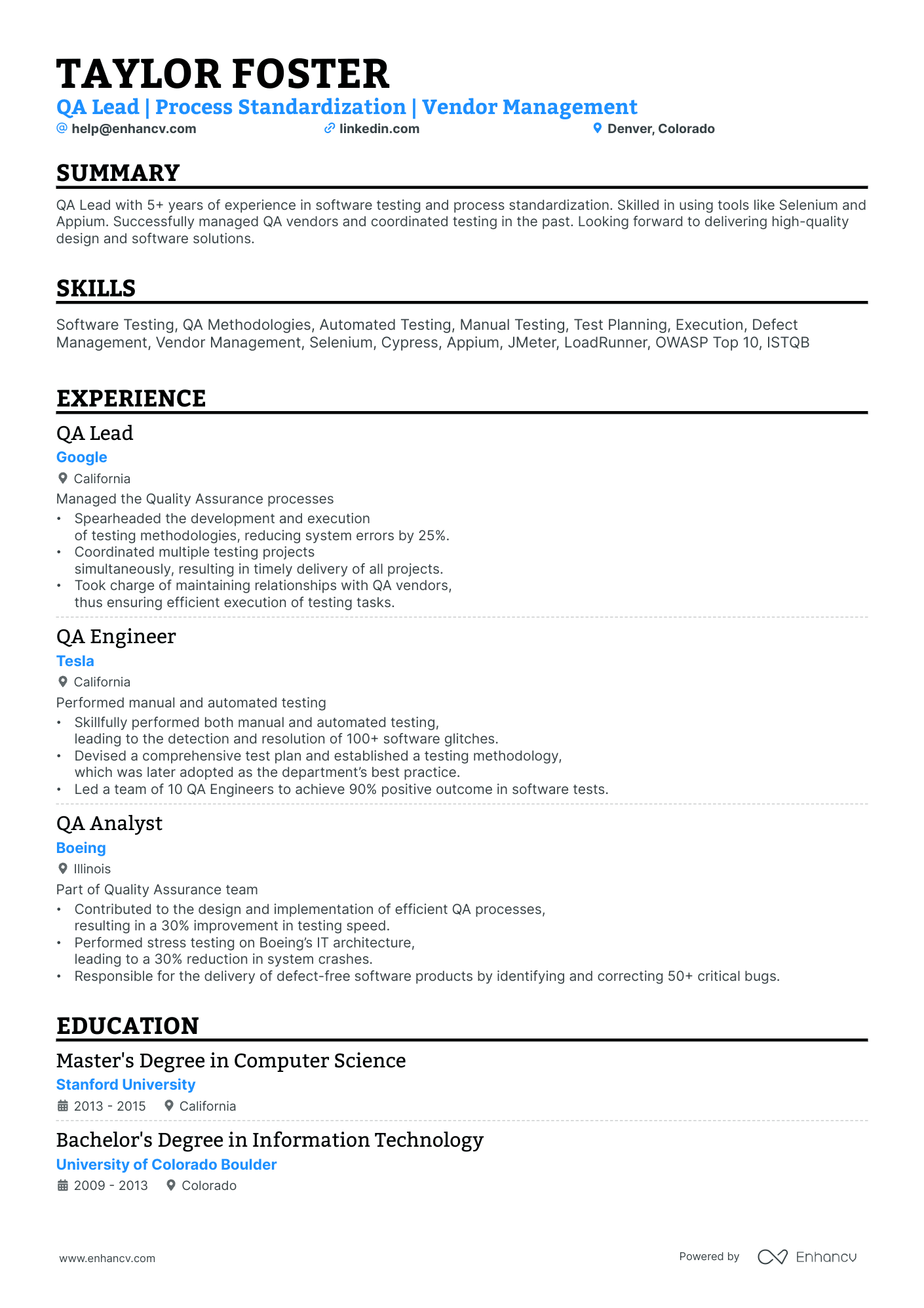 10 QA Lead Resume Examples & Guide for 2026