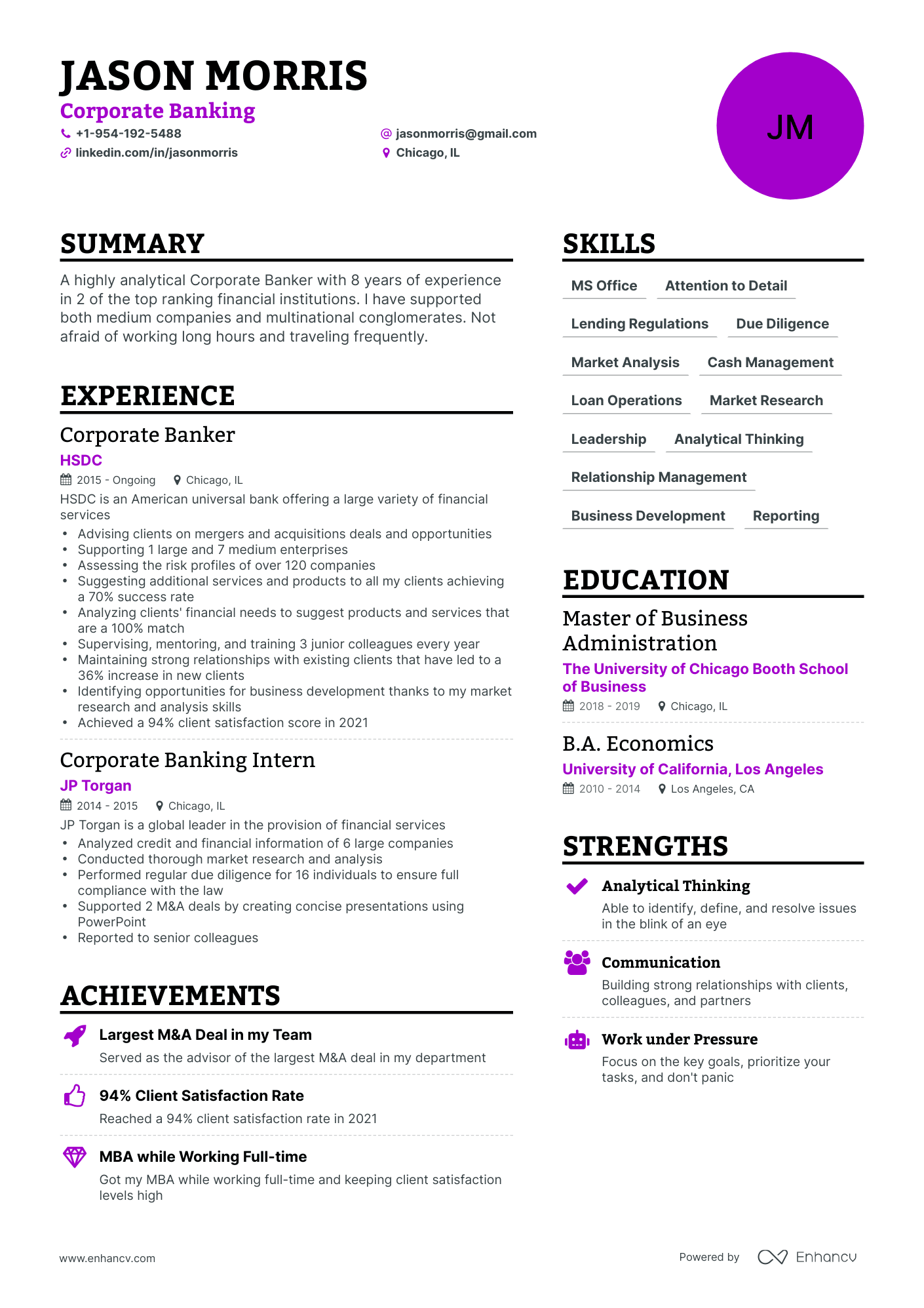 5 Corporate Banking Resume Examples & Guide for 2023