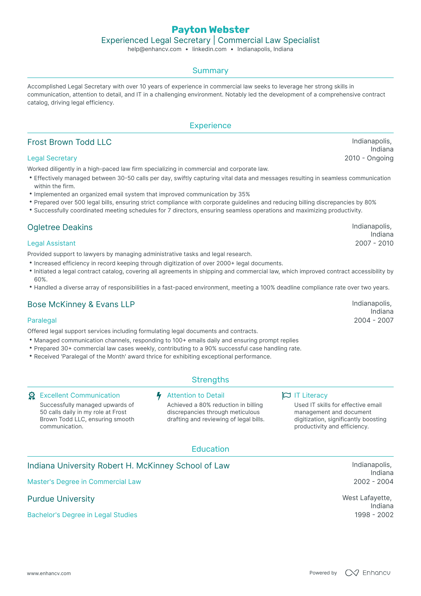5 Legal Secretary Resume Examples & Guide for 2024
