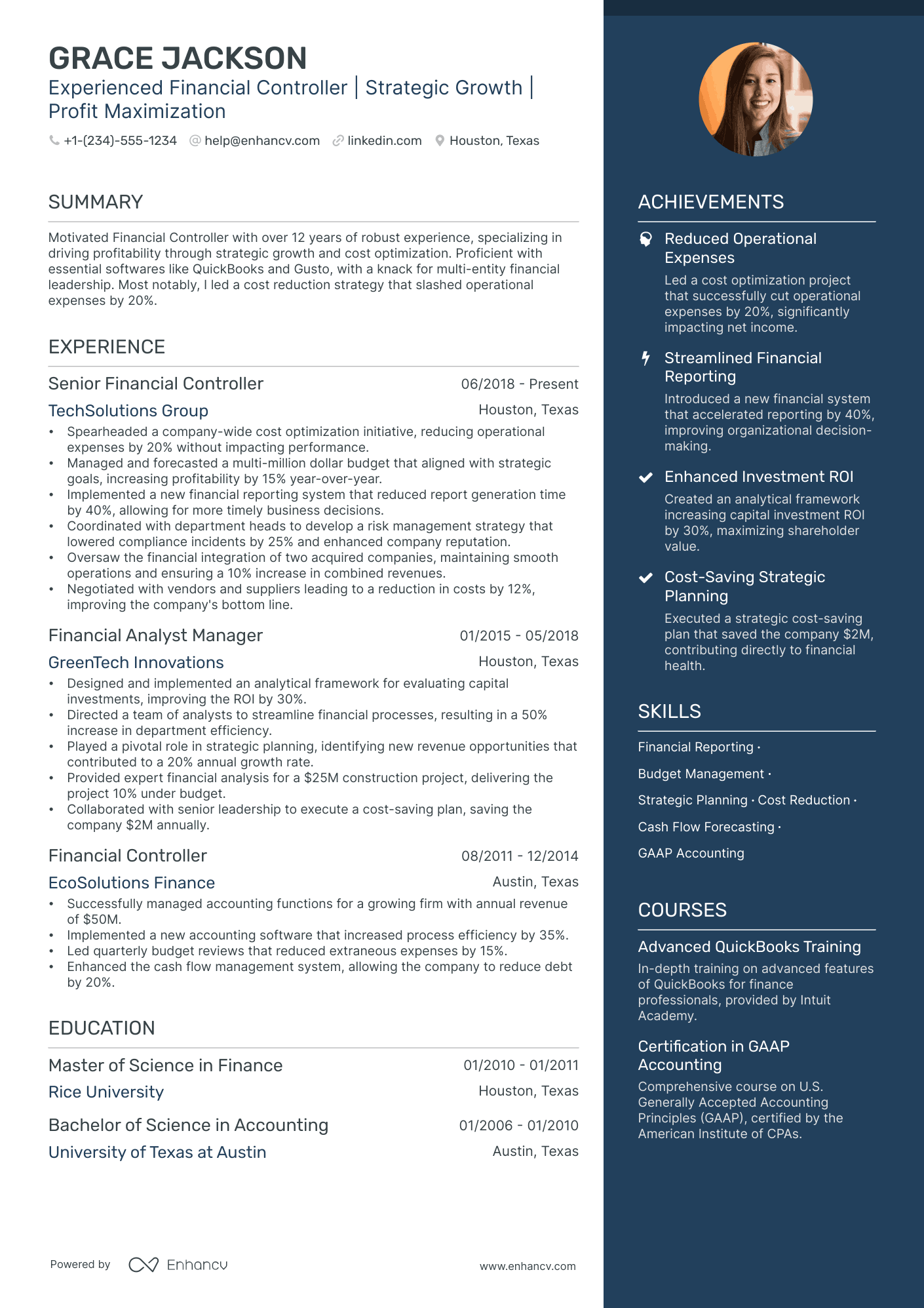 5 Financial Controller Resume Examples & Guide for 2024