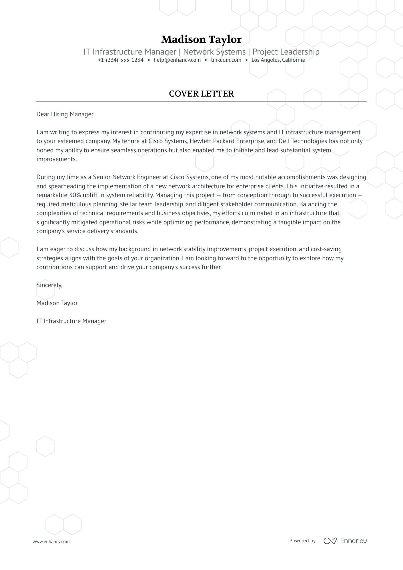 17 Professional IT Manager Cover Letter Examples and Template for 2025 ...