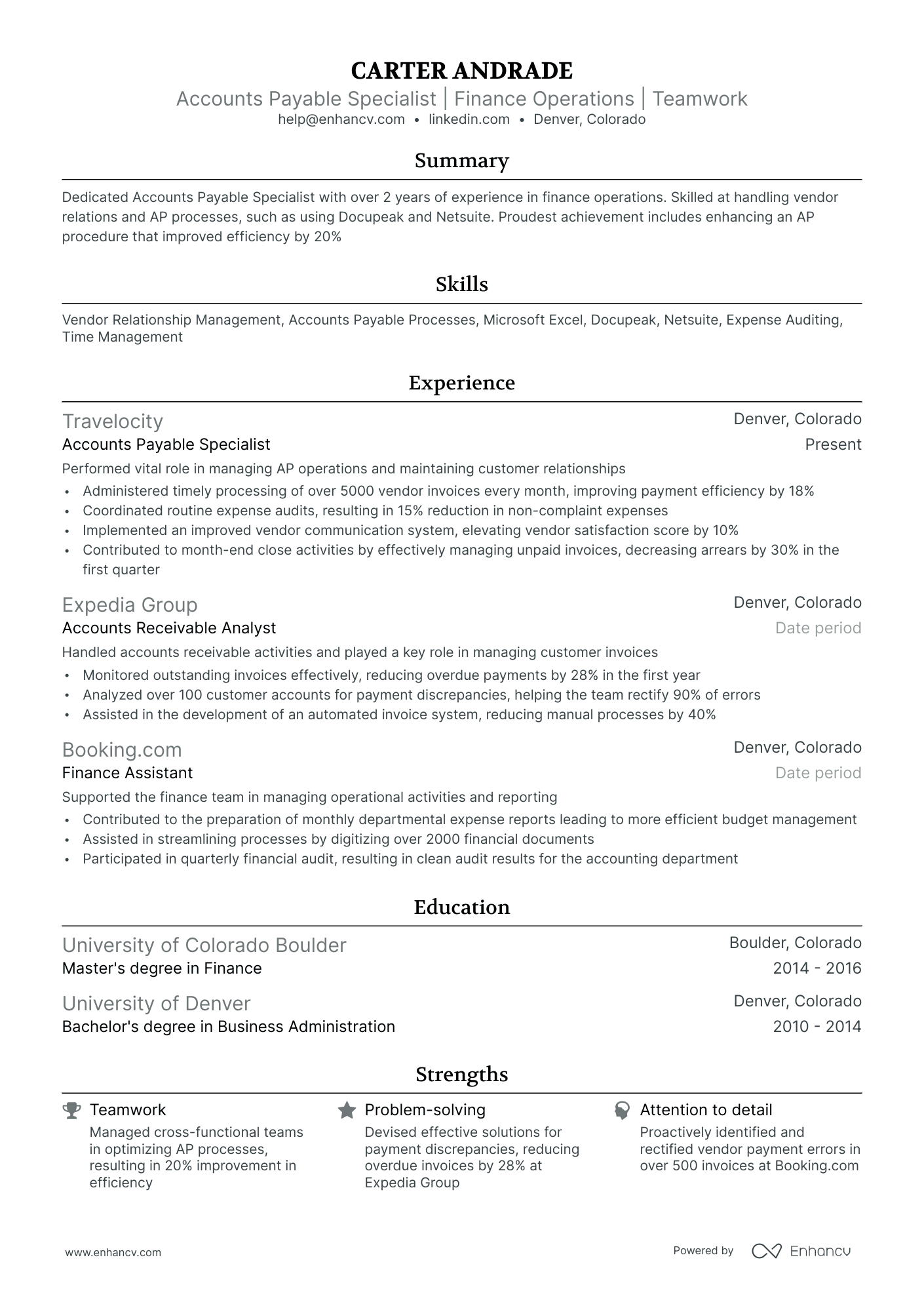 10 Accounts Payable Specialist Resume Examples & Guide for 2026