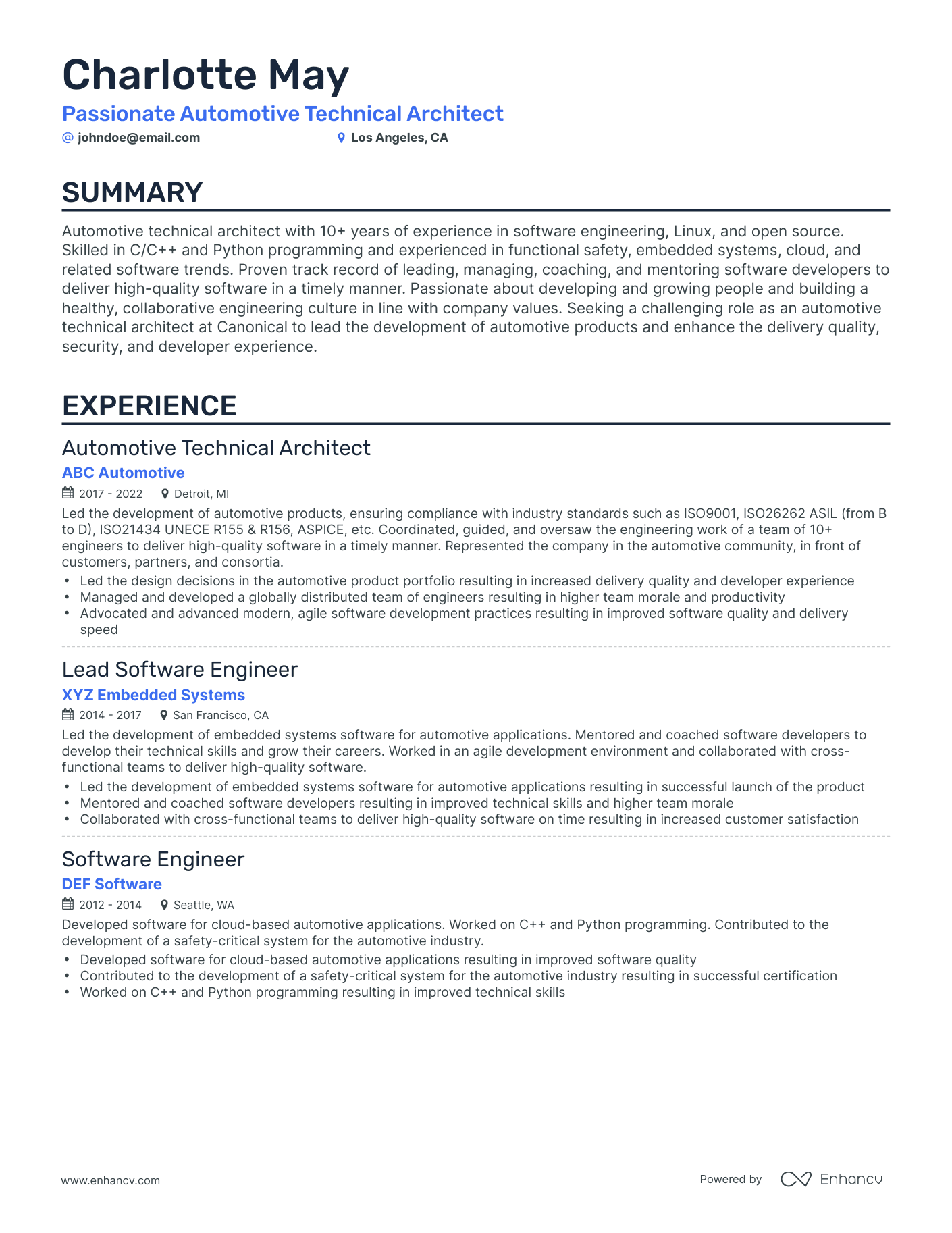5 Automotive Engineering Resume Examples & Guide for 2023