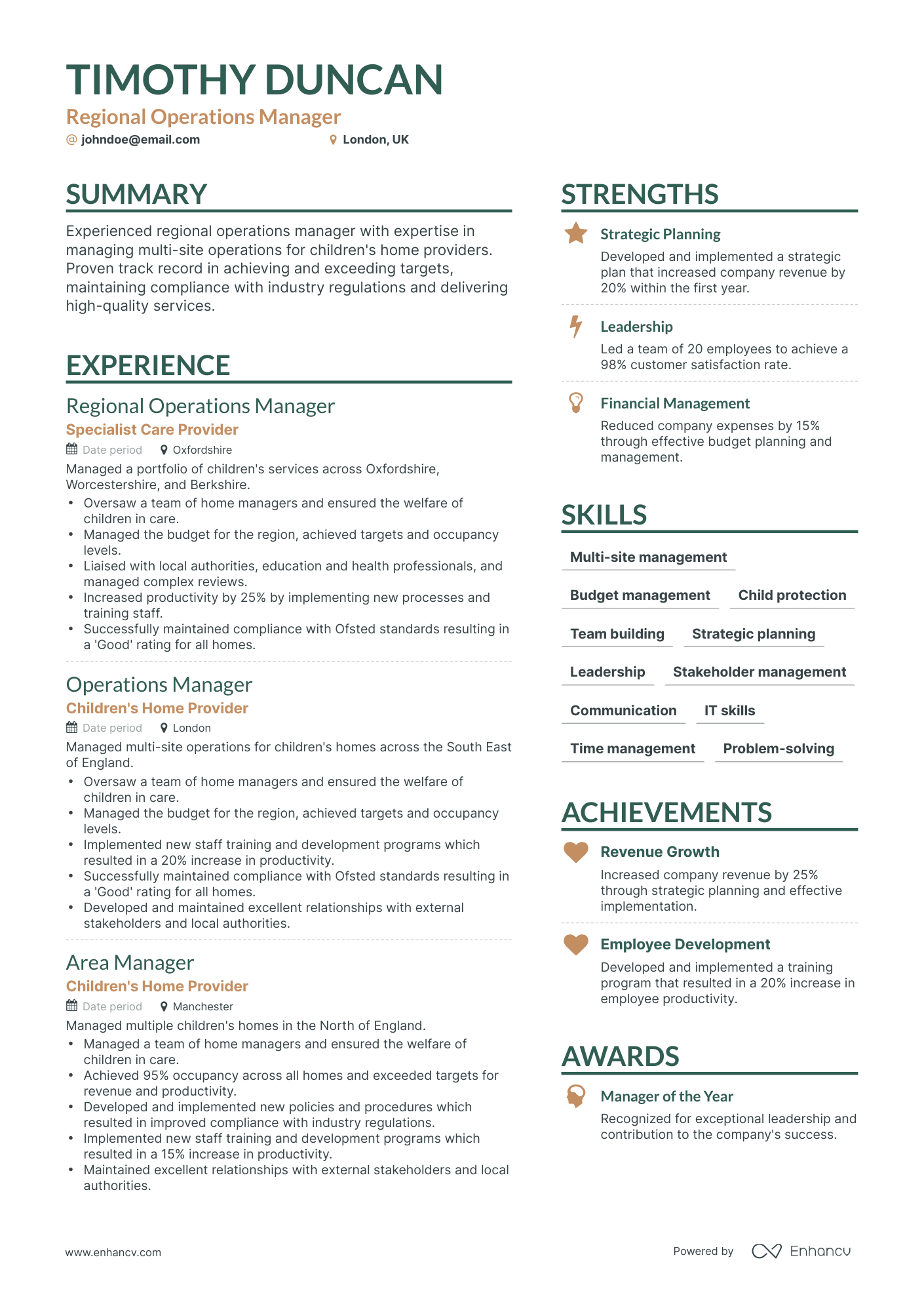 5 Regional Operations Manager Resume Examples & Guide for 2024