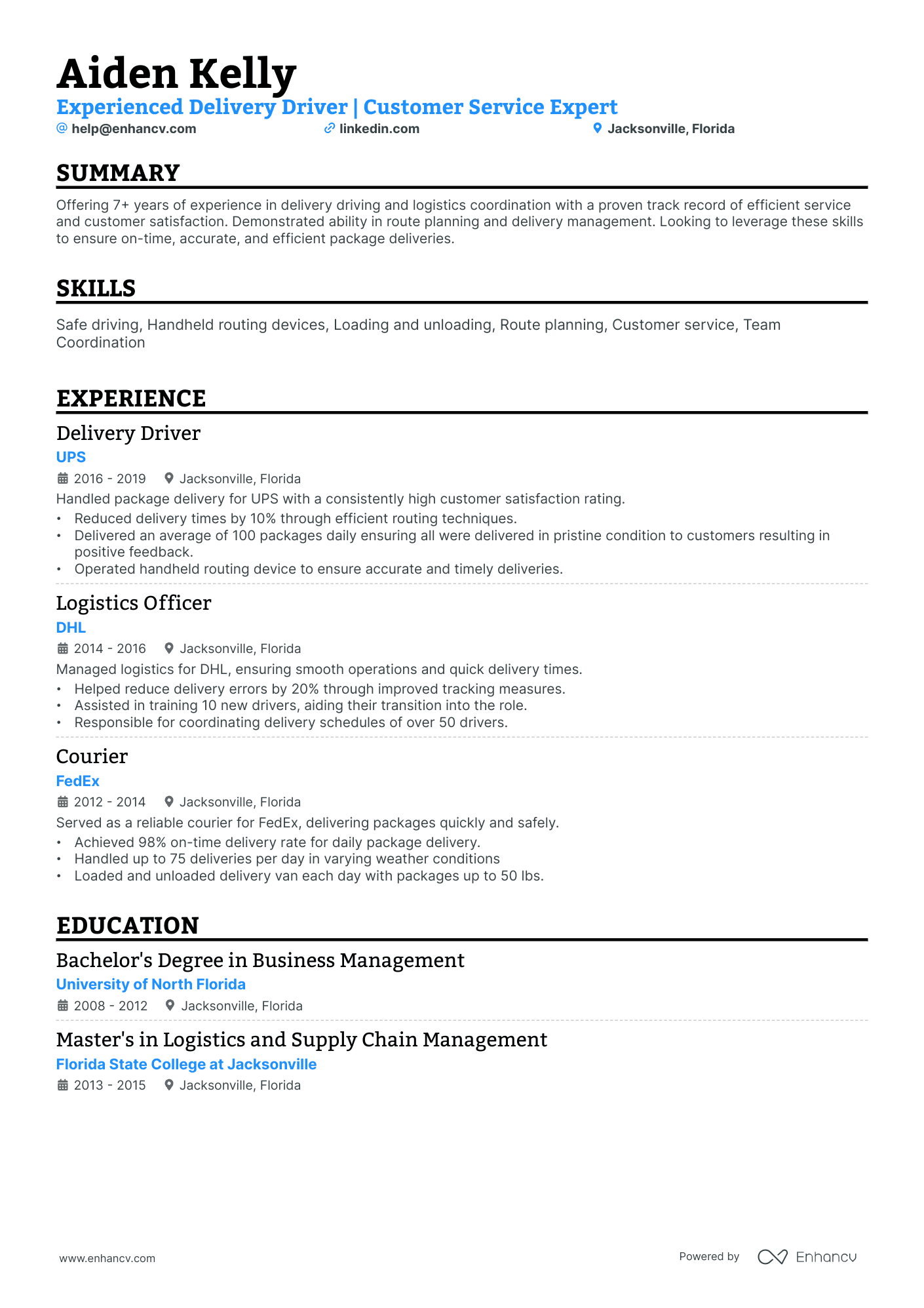 10 Amazon Delivery Driver Resume Examples & Guide for 2026