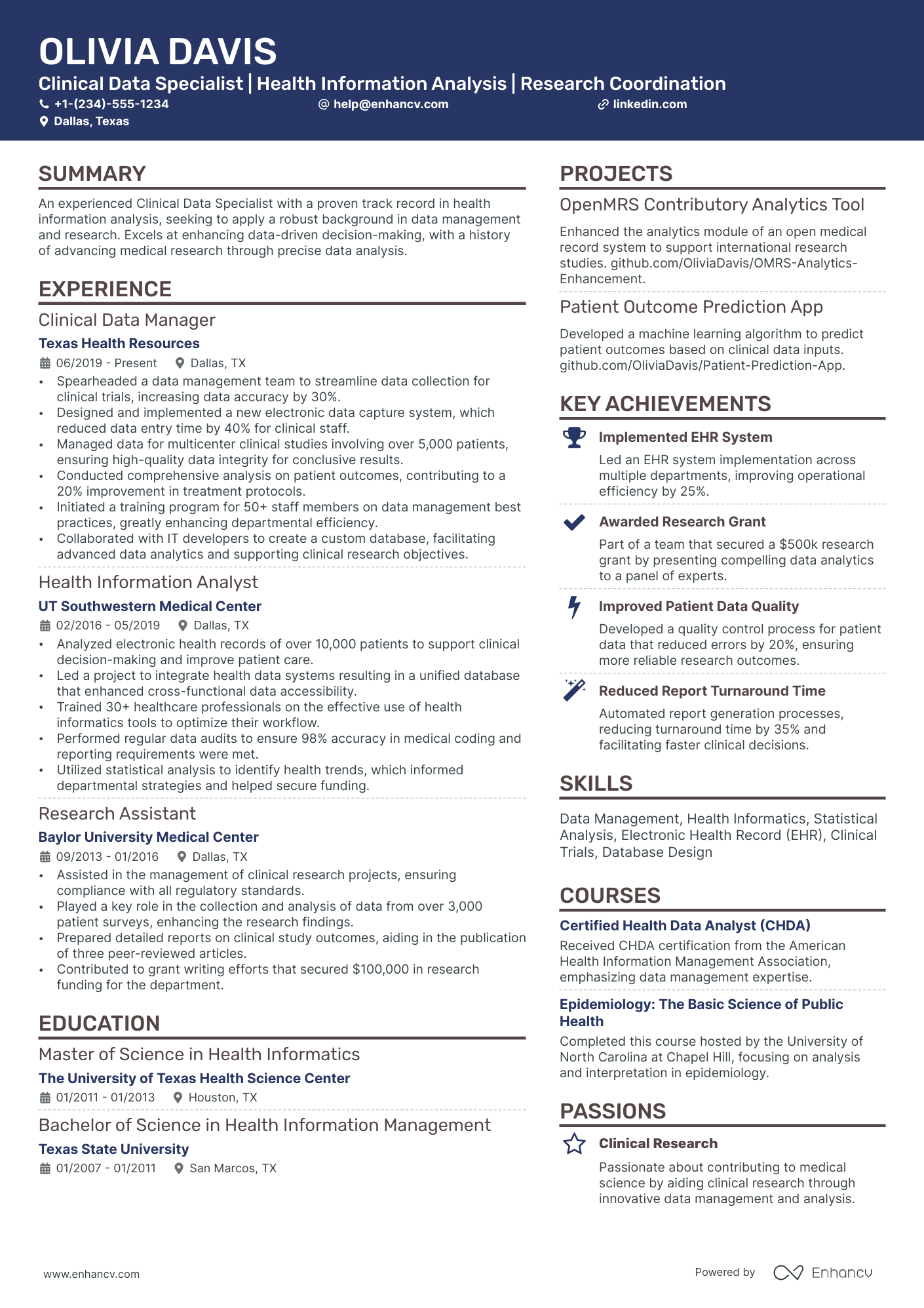 10 Clinical Data Analyst Resume Examples & Guide for 2026