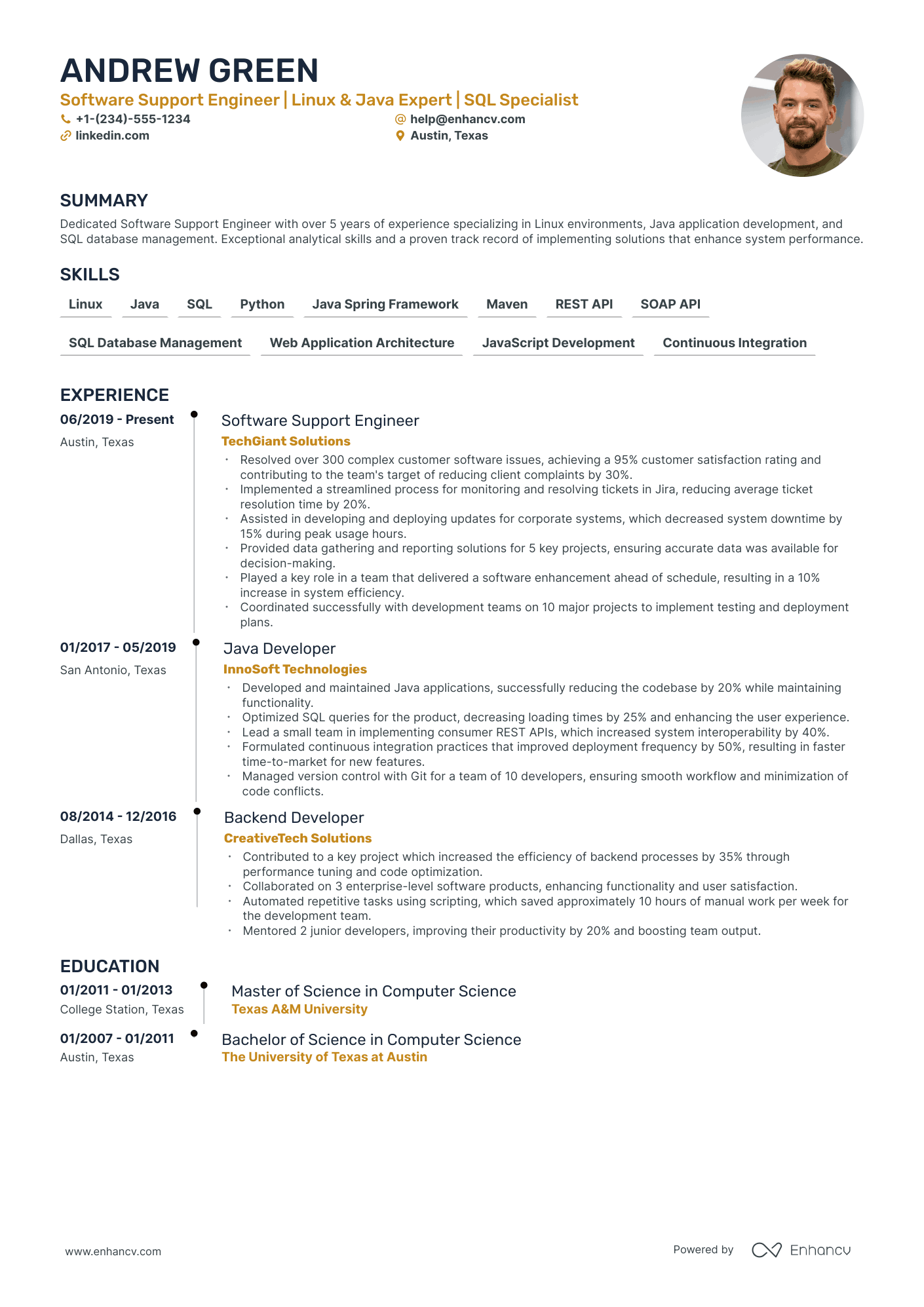 5 Software Support Engineer Resume Examples & Guide for 2024