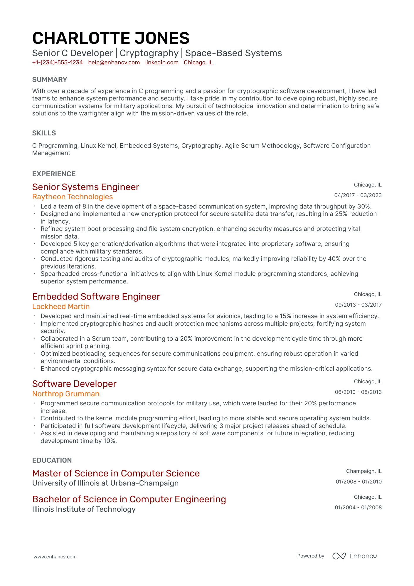 10 C Developer Resume Examples & Guide for 2025