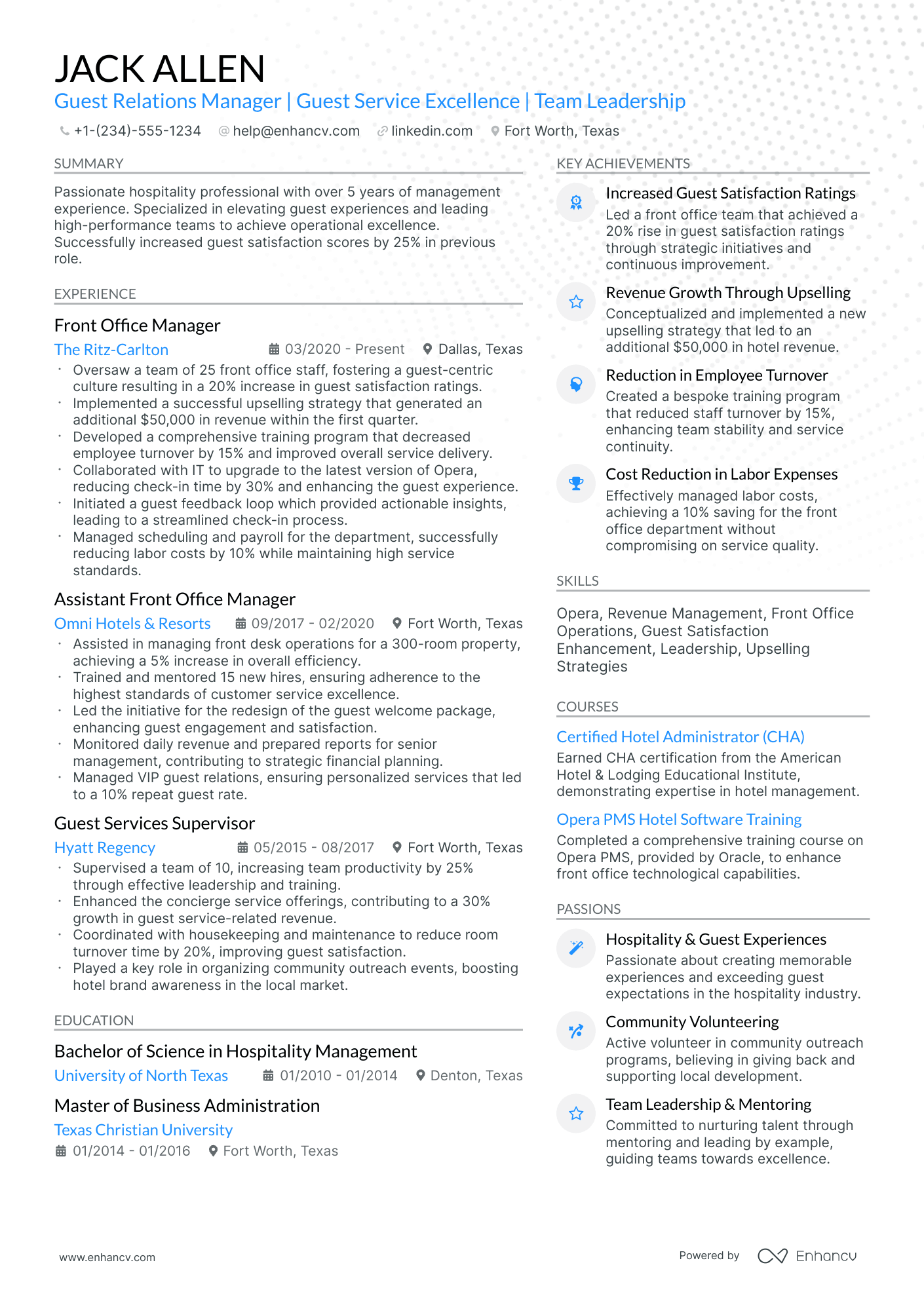 10 Guest Relations Manager Resume Examples & Guide for 2026