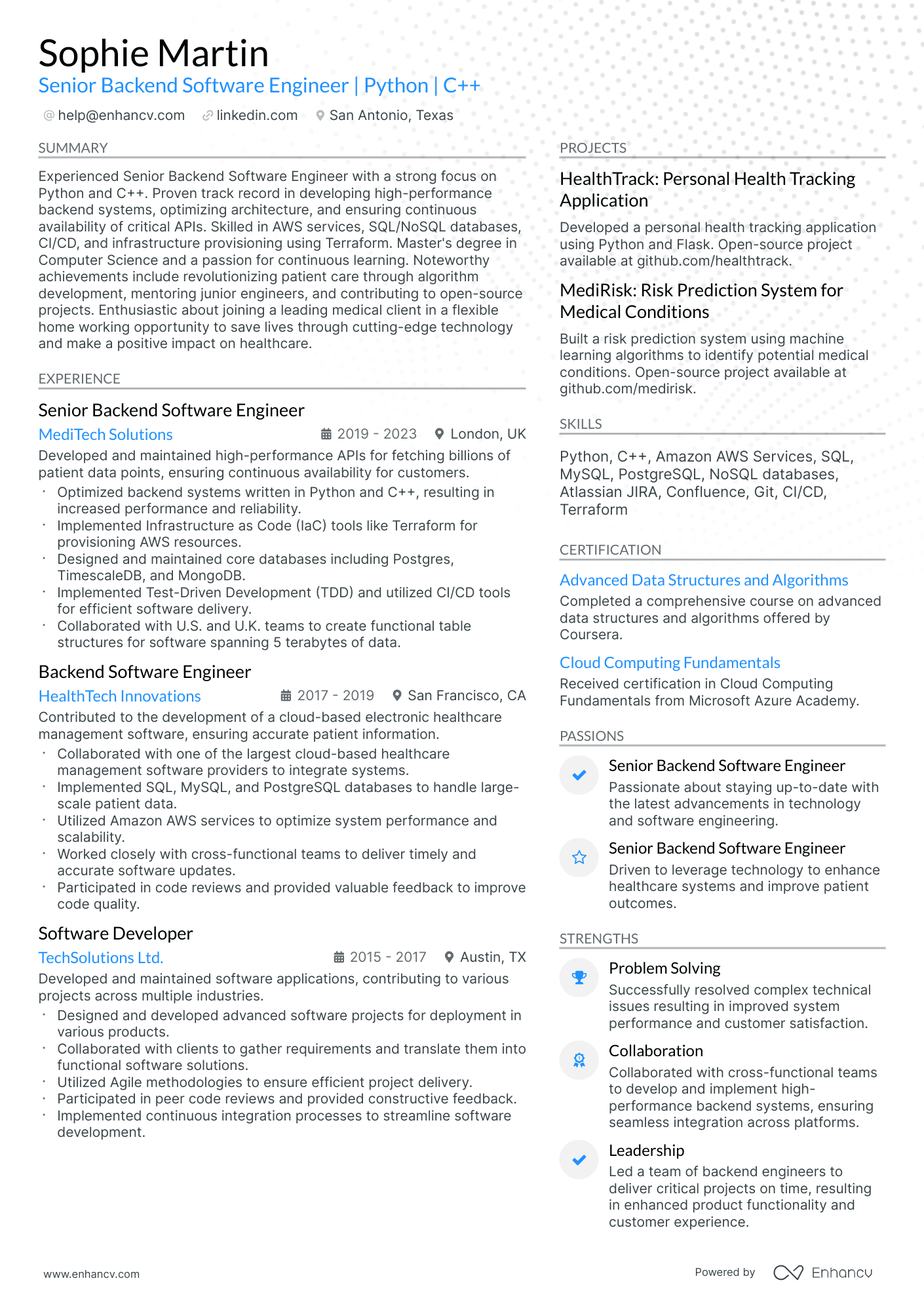 10 Backend Engineer Resume Examples & Guide for 2026