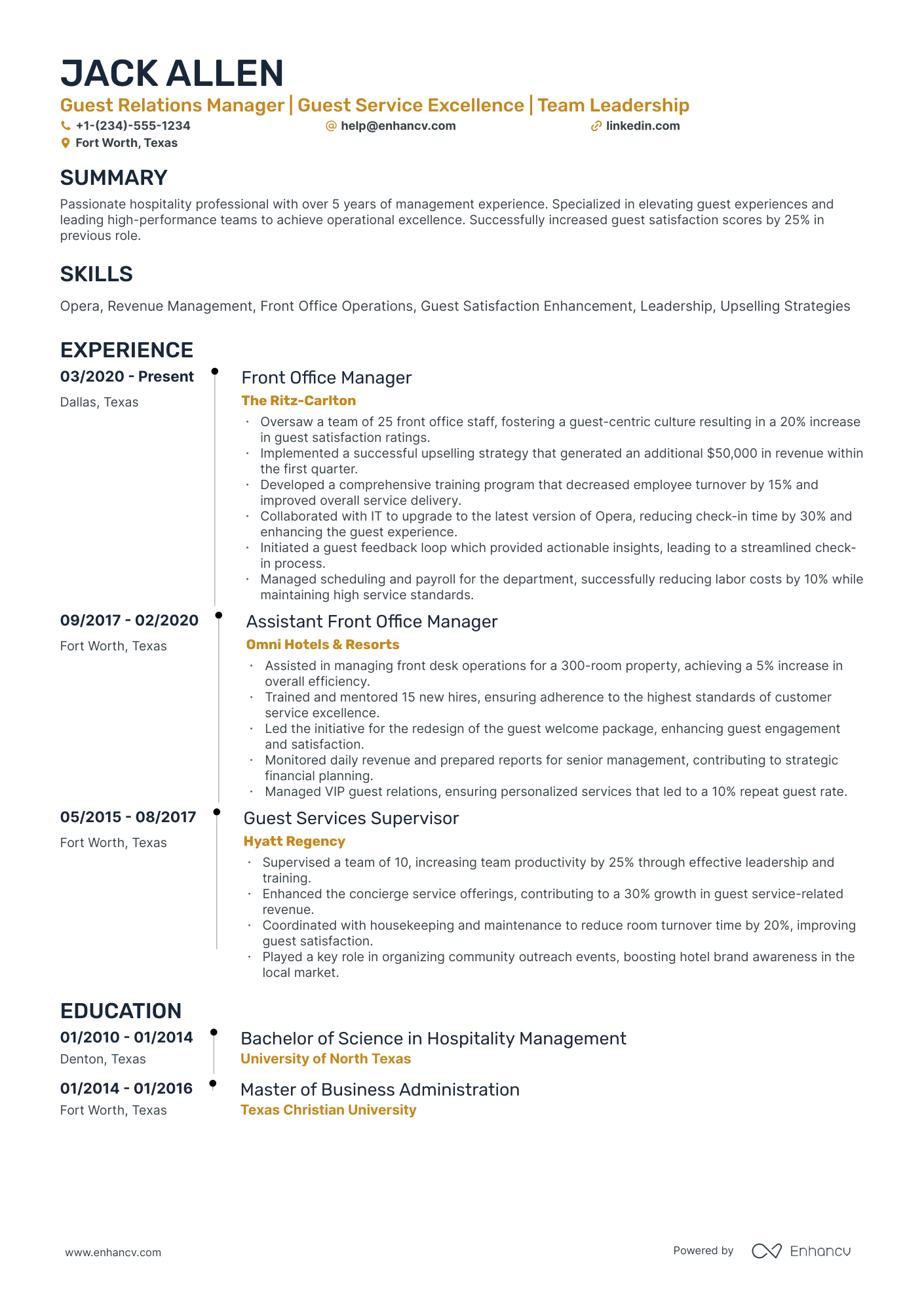 10 Guest Relations Manager Resume Examples & Guide for 2026