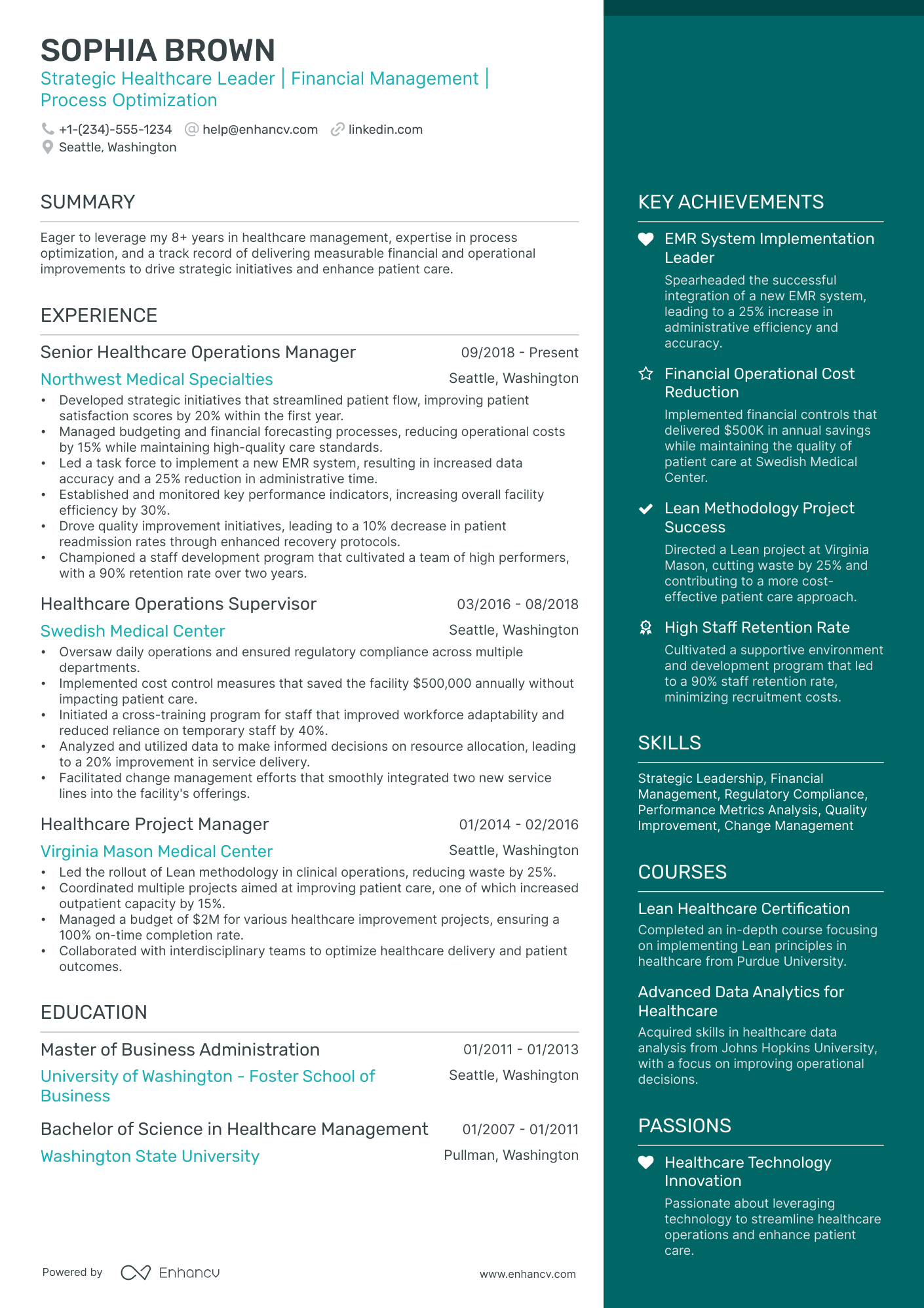 10 Healthcare Operations Manager Resume Examples & Guide for 2026