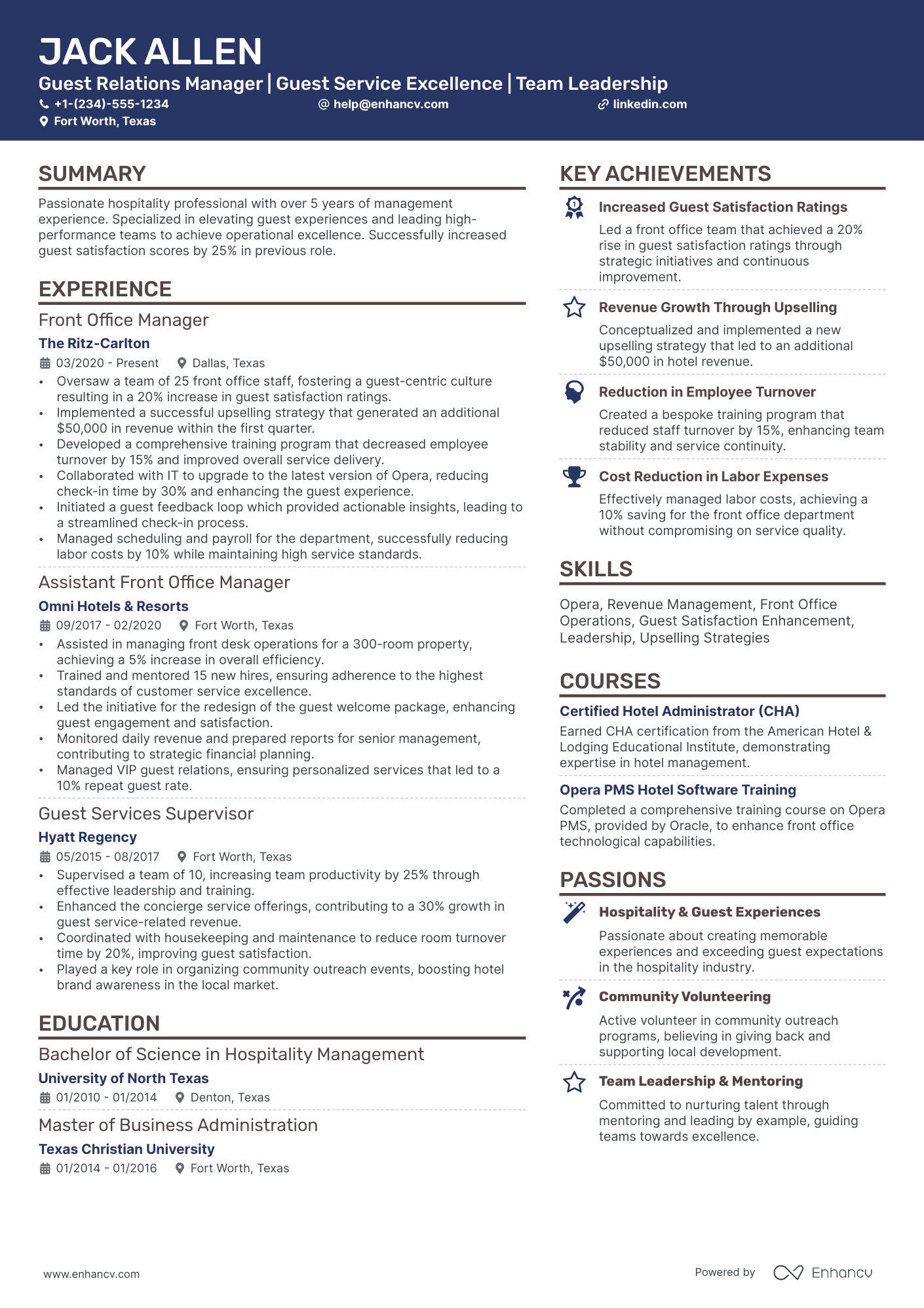 10 Guest Relations Manager Resume Examples & Guide for 2026