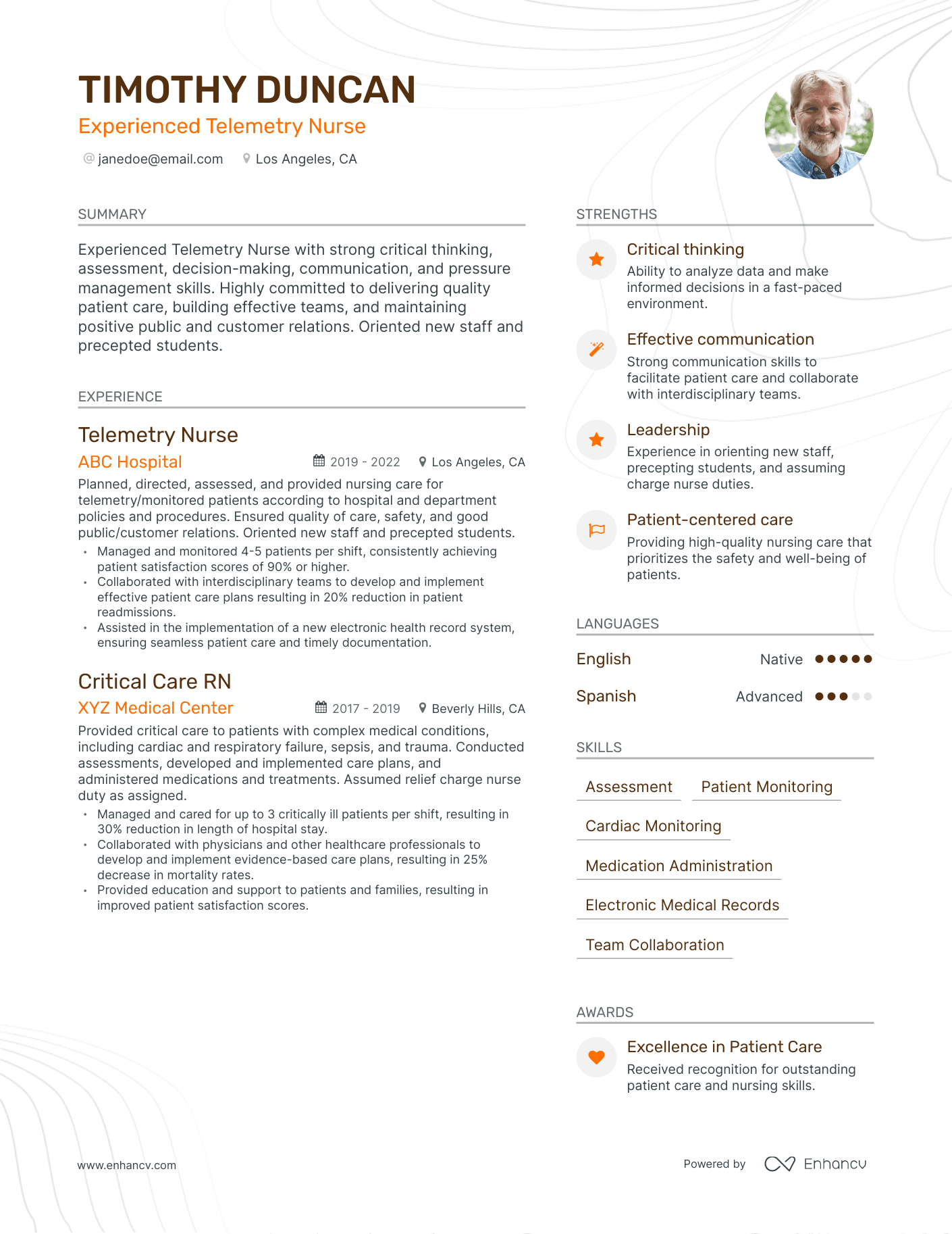 5 Telemetry Nurse Resume Examples & Guide for 2024