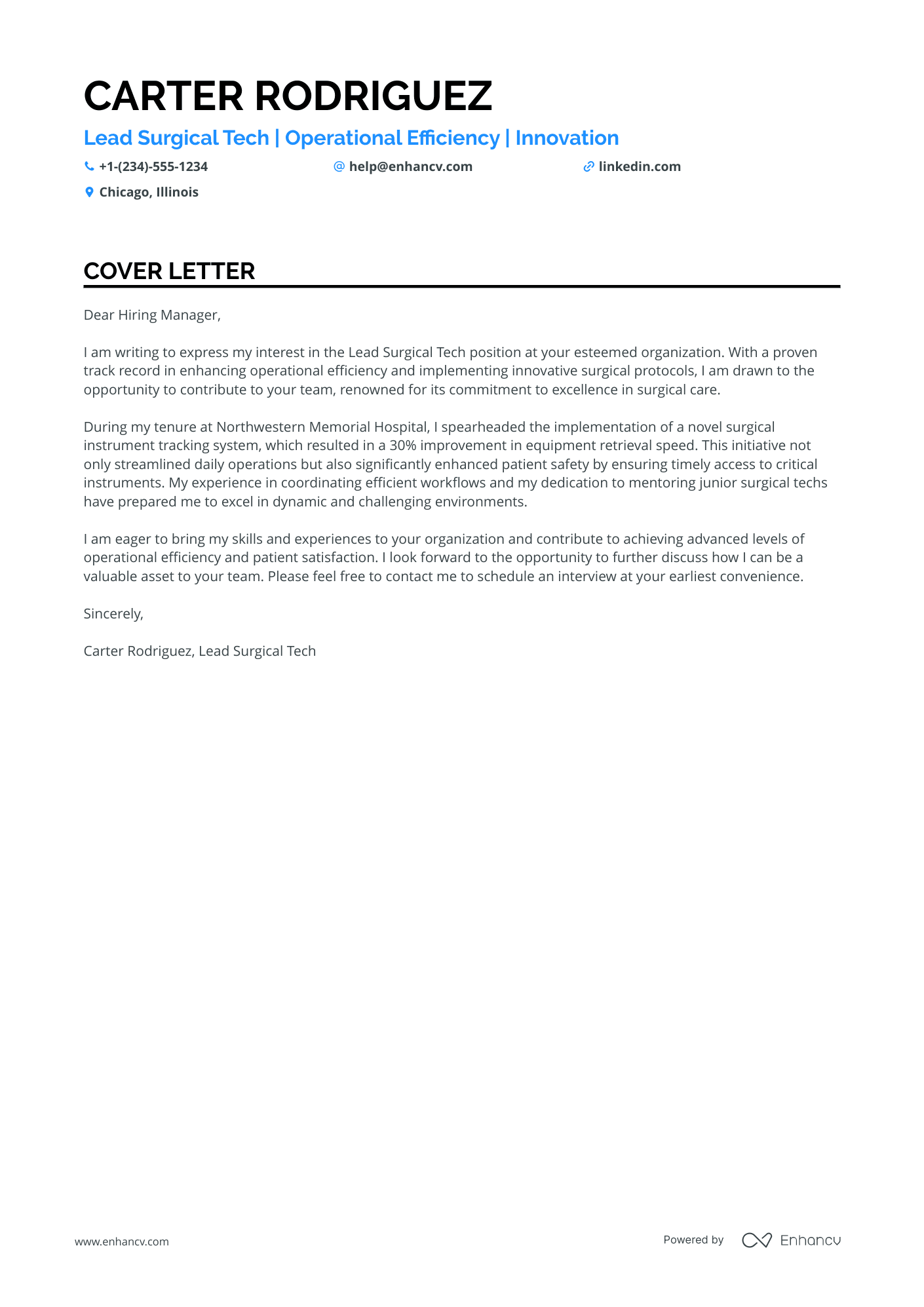 5 Professional Surgical Tech Cover Letter Examples and Template for ...