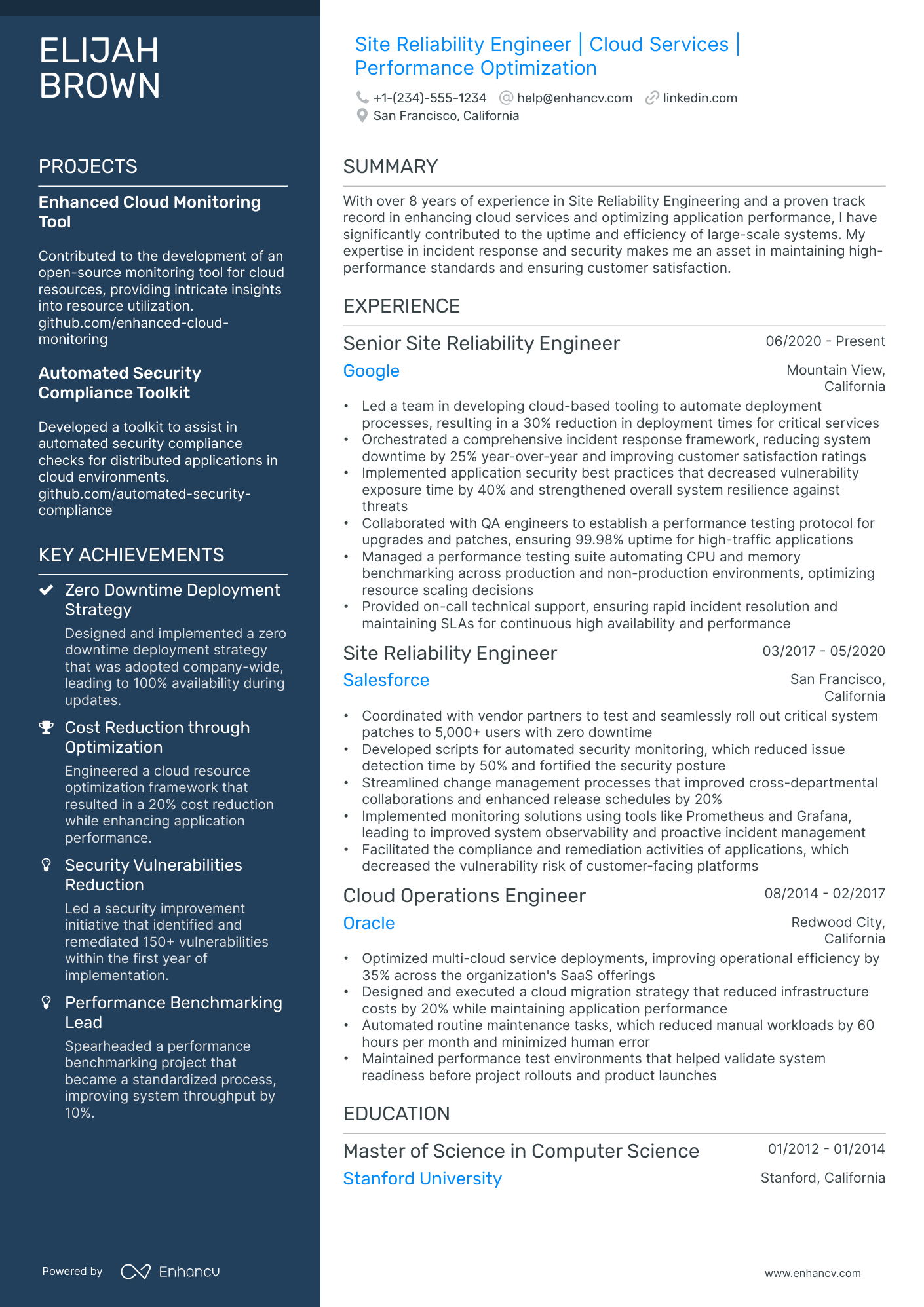 10 Site Reliability Engineer Resume Examples & Guide for 2026