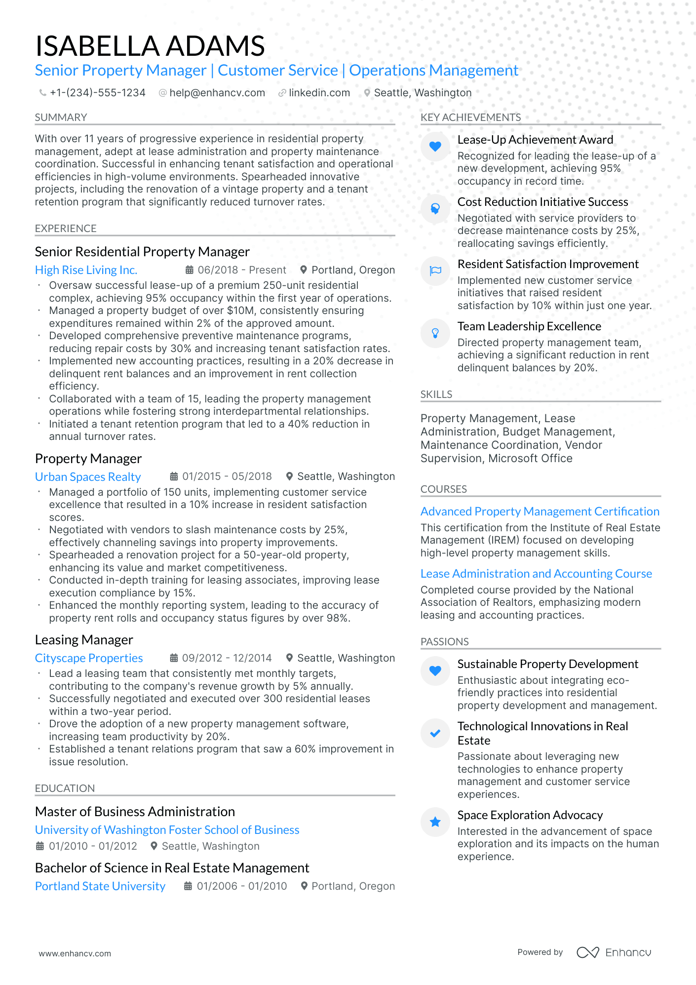 10 Residential Property Manager Resume Examples & Guide for 2026