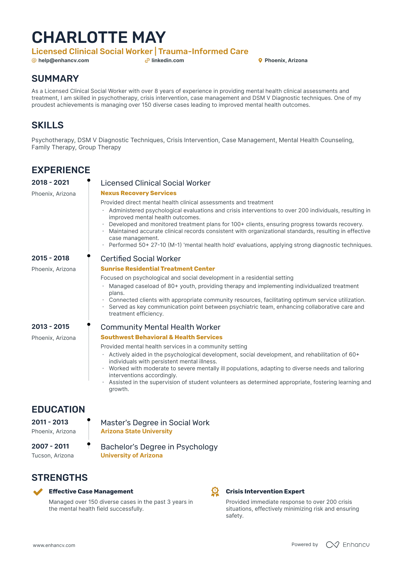 10 Clinical Social Worker Resume Examples & Guide for 2025
