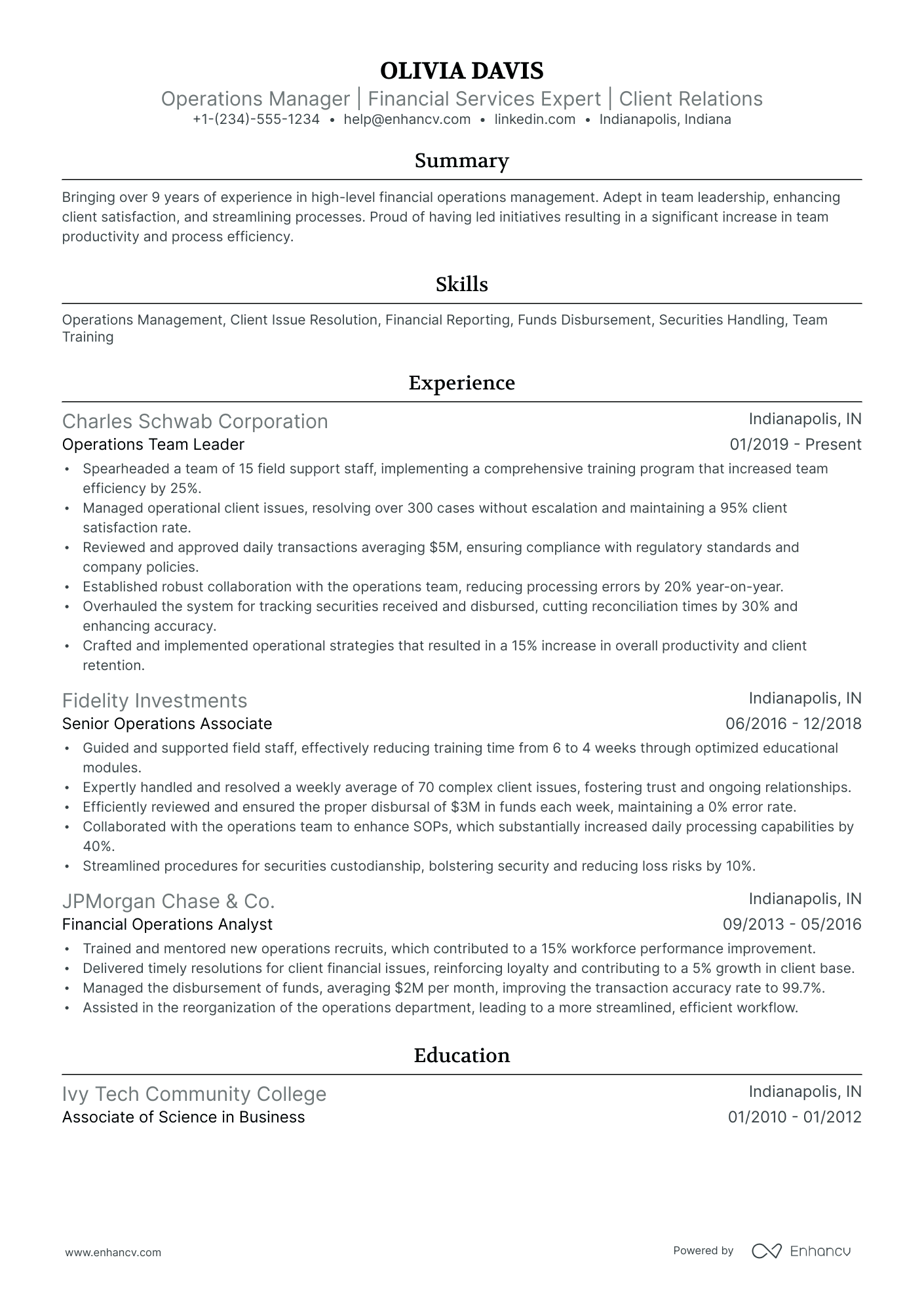 10 Assistant Operations Manager Resume Examples & Guide for 2026