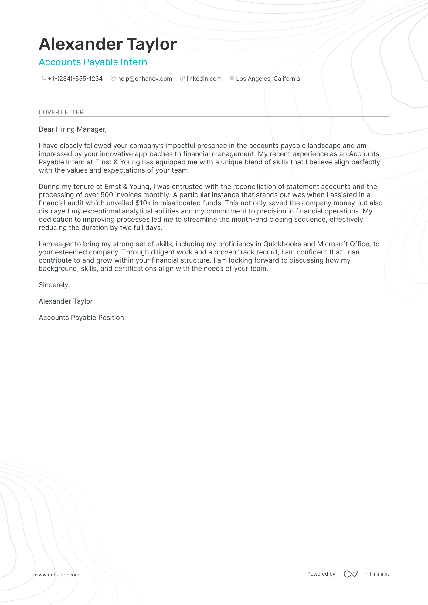 8 Professional Accounts Payable Cover Letter Examples and Template for ...