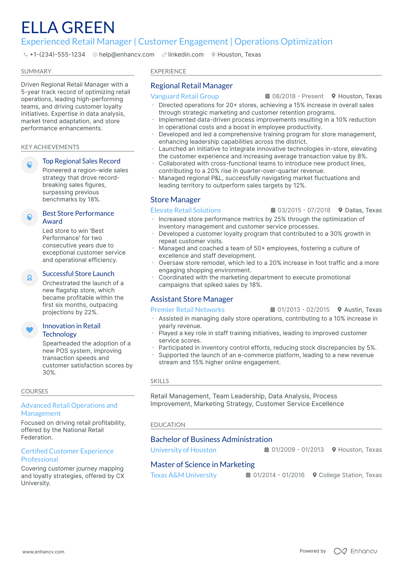 10 Retail Director Resume Examples & Guide for 2026