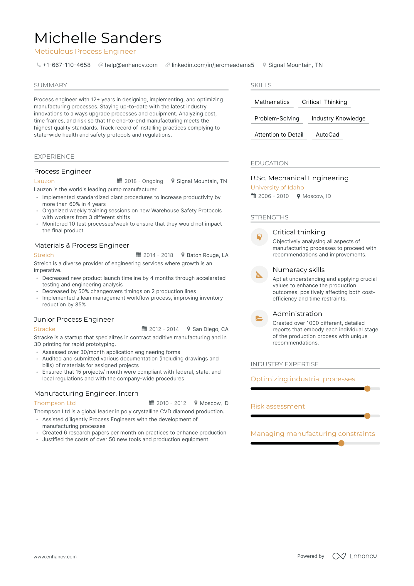 Process Engineer Resume Examples & Guide for 2023 (Layout, Skills ...