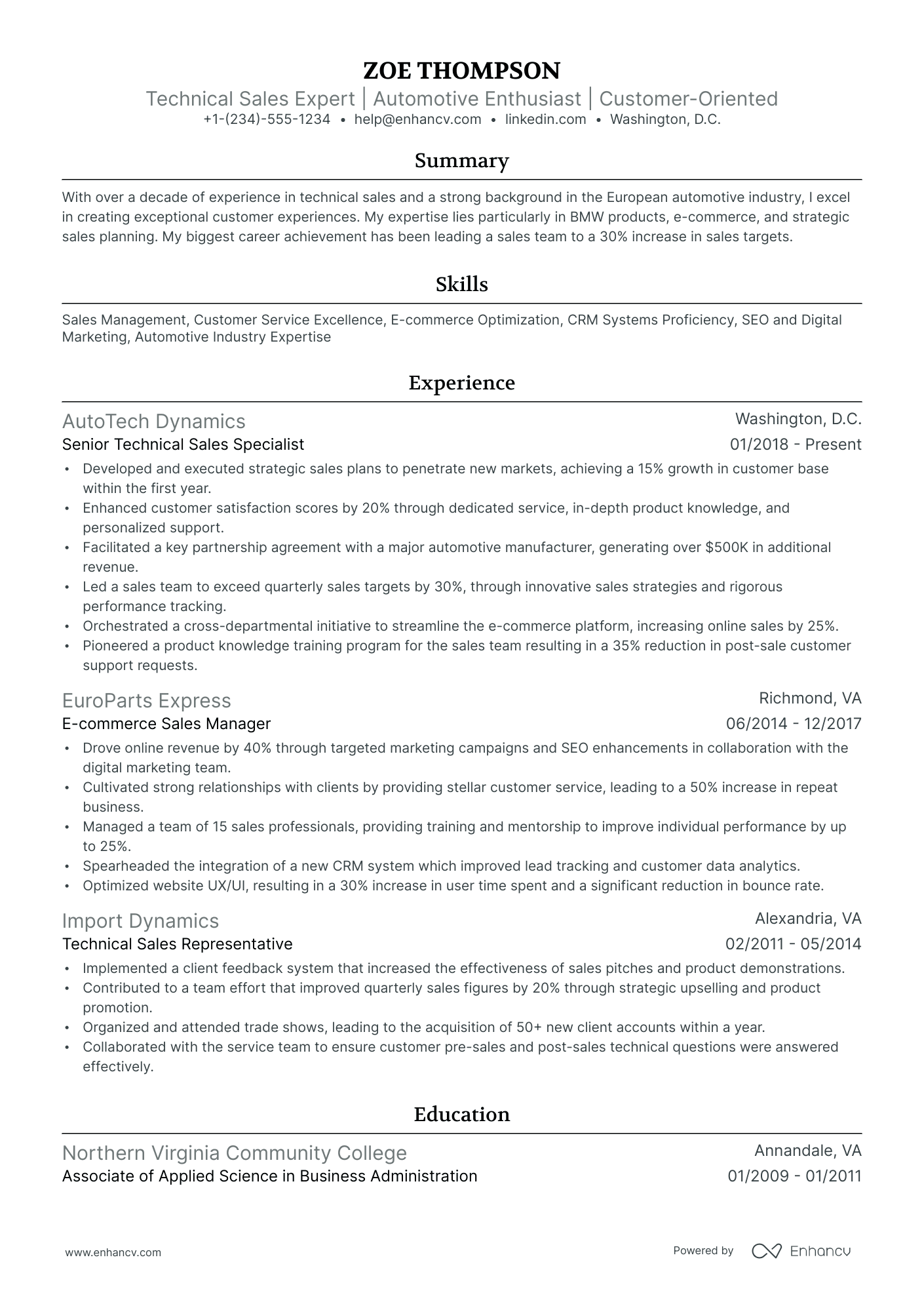 10 Technical Sales Representative Resume Examples & Guide for 2026