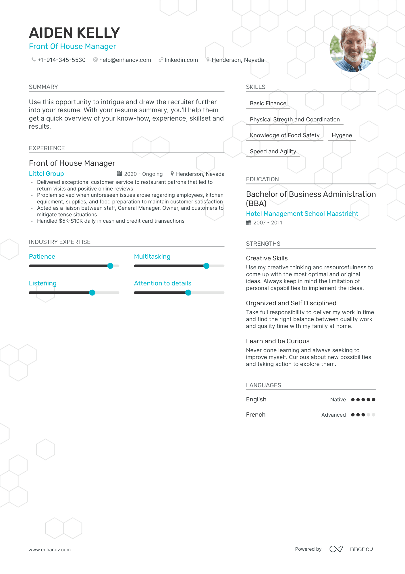 Front Of House Manager Resume Examples & Guide for 2023 (Layout, Skills ...