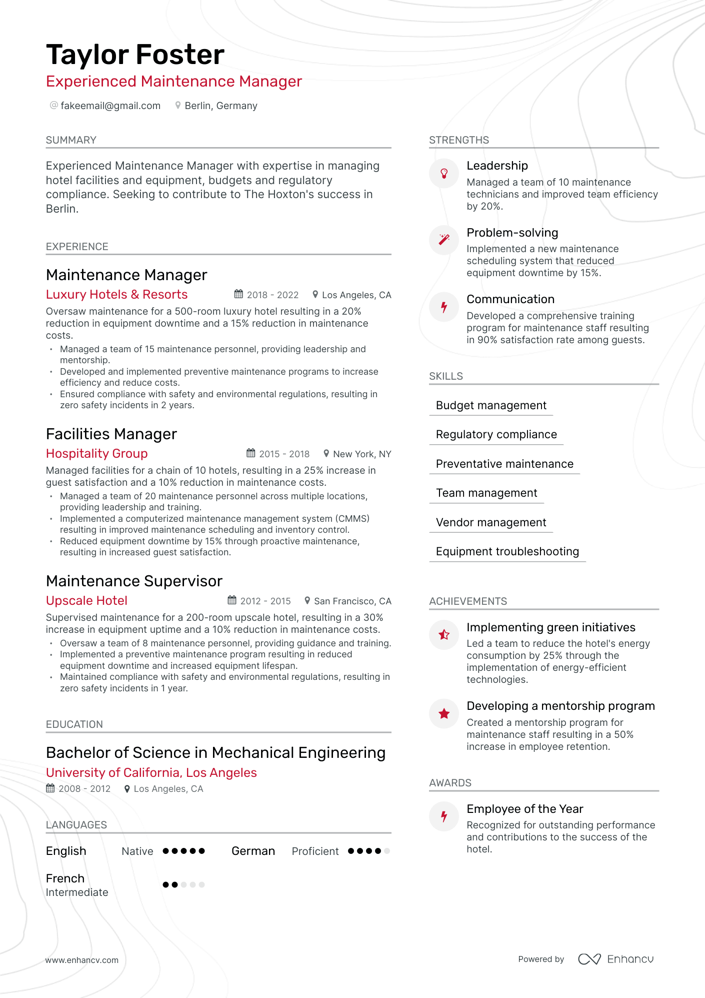 5 Maintenance Manager Resume Examples & Guide for 2023