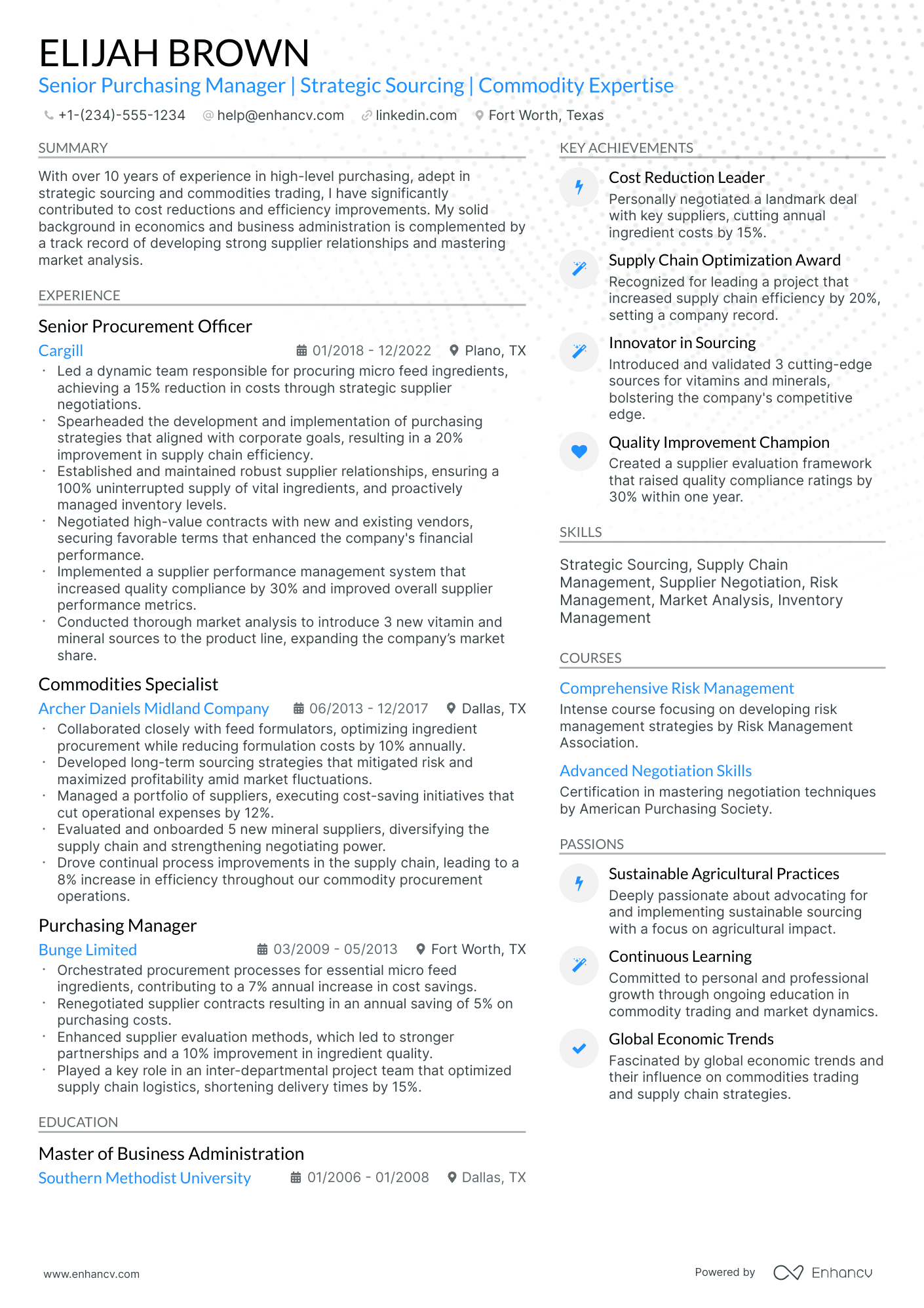 10 Sourcing Manager Resume Examples & Guide for 2025