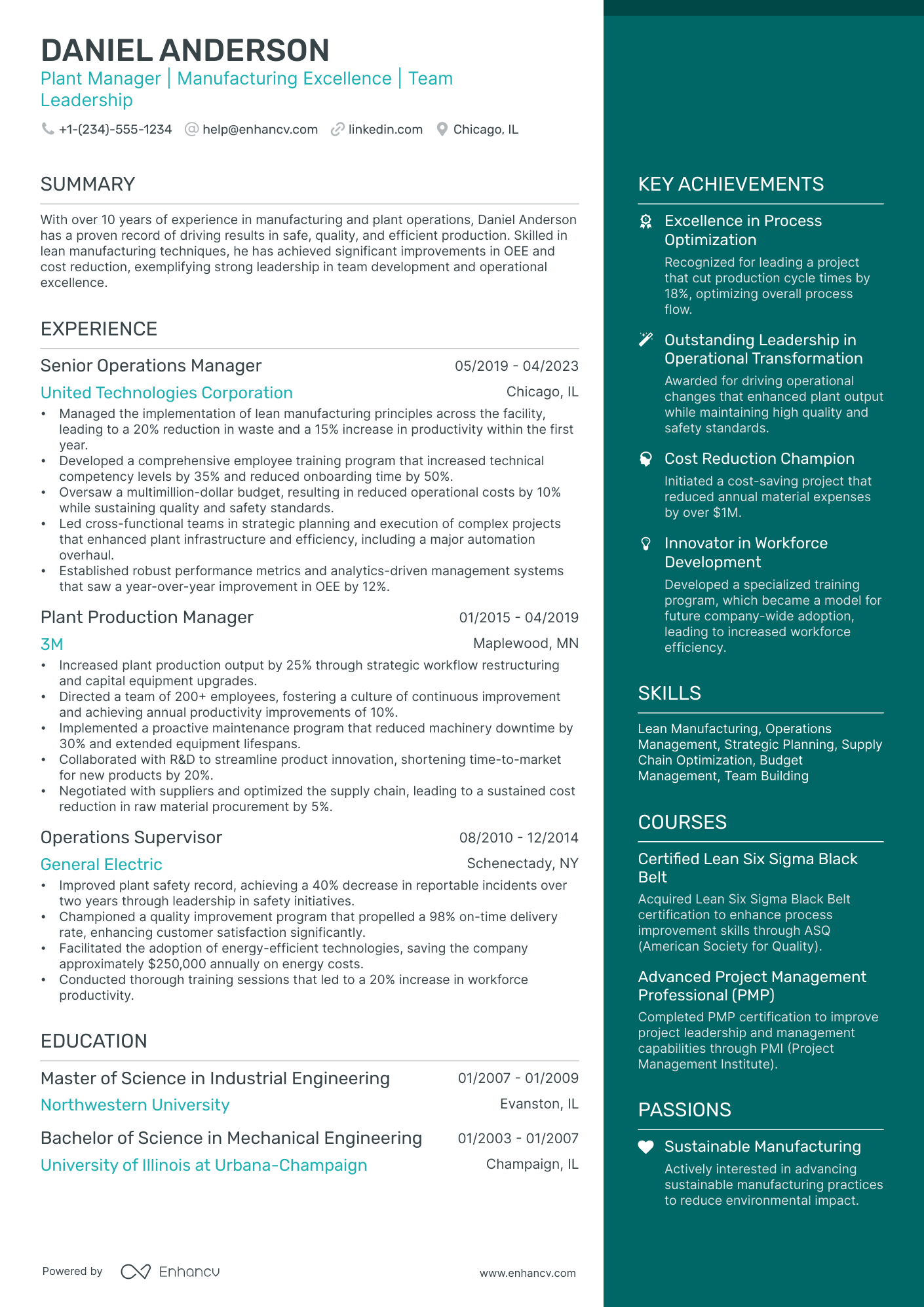 10 Plant Manager Resume Examples & Guide for 2026