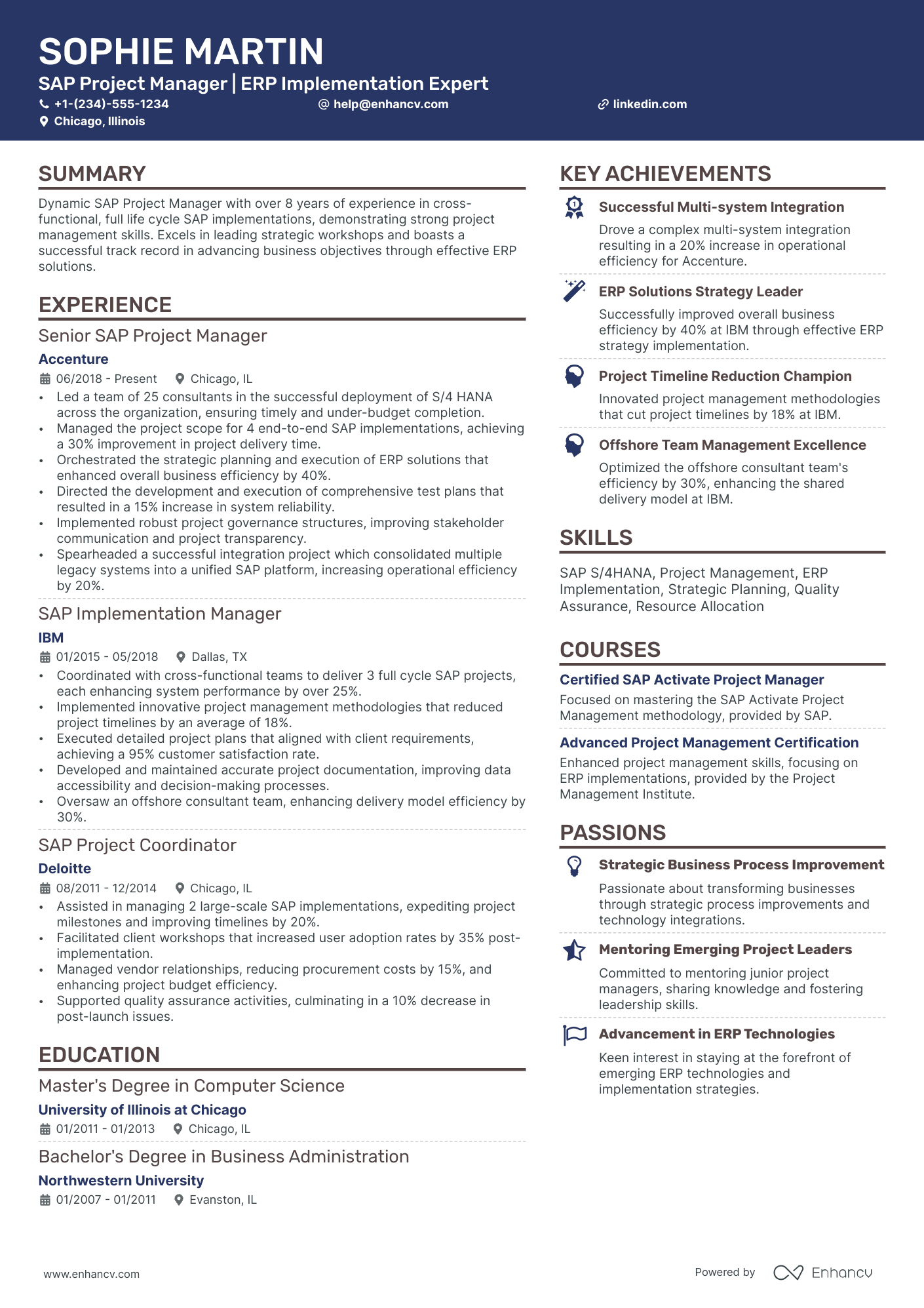 10 SAP Project Manager Resume Examples & Guide for 2025