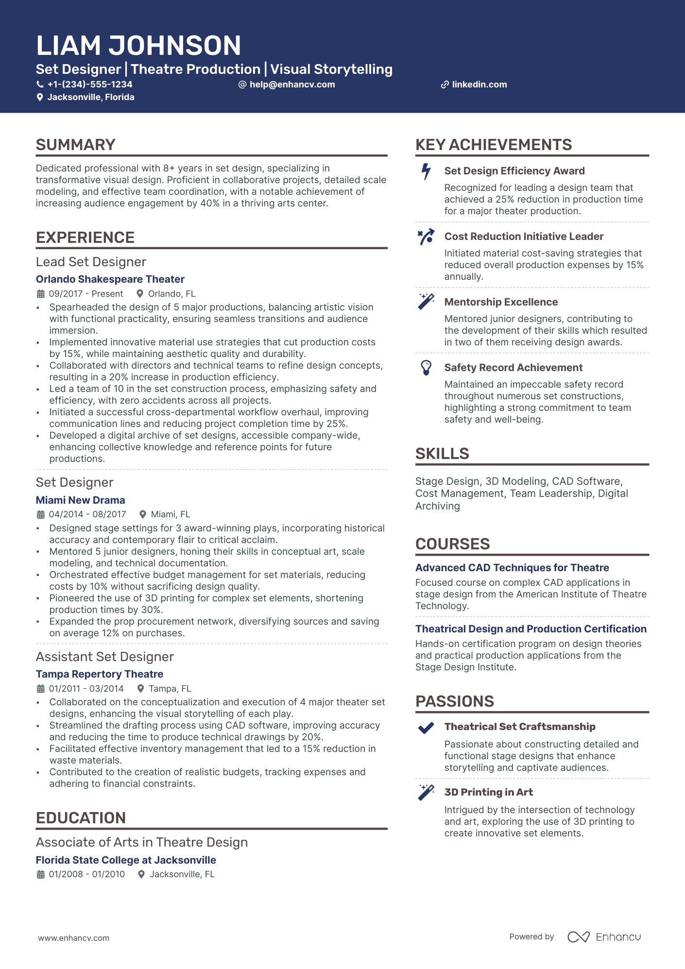 10 Set Designer Resume Examples, Templates & Guide for 2026