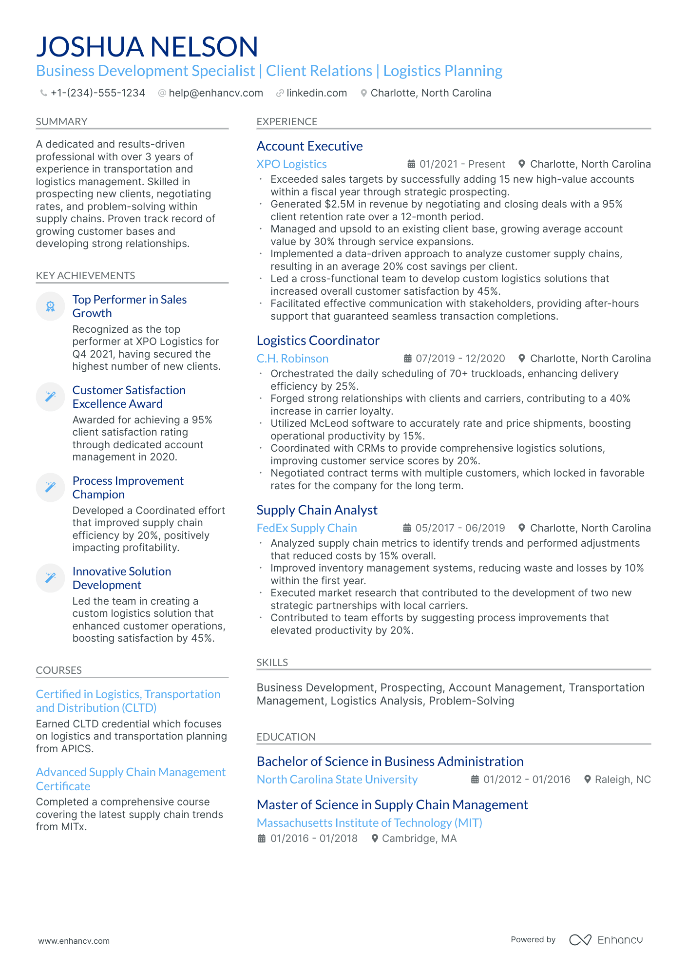 10 Logistics Account Manager Resume Examples & Guide for 2026