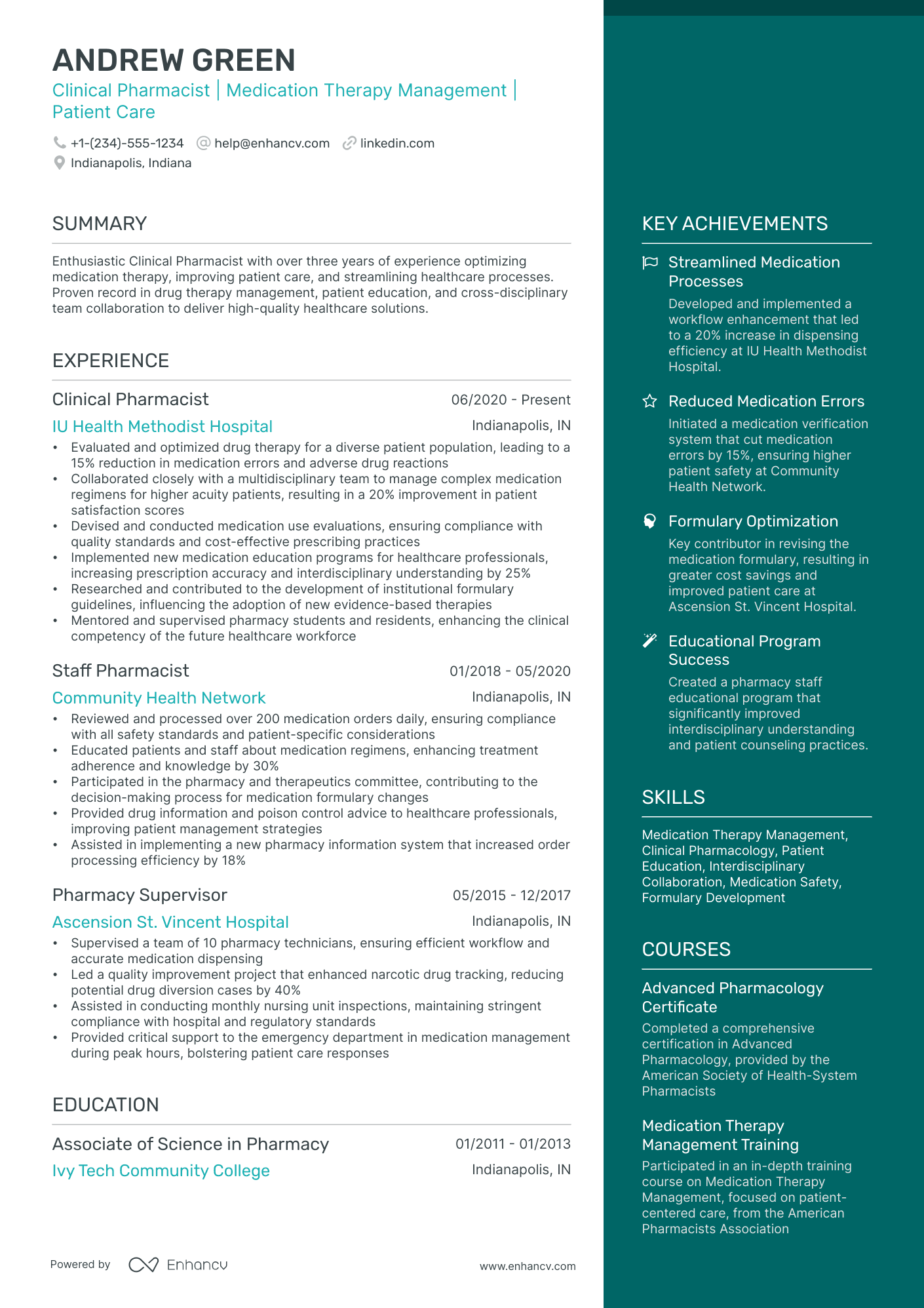 10 Hospital Pharmacist Resume Examples & Guide for 2026