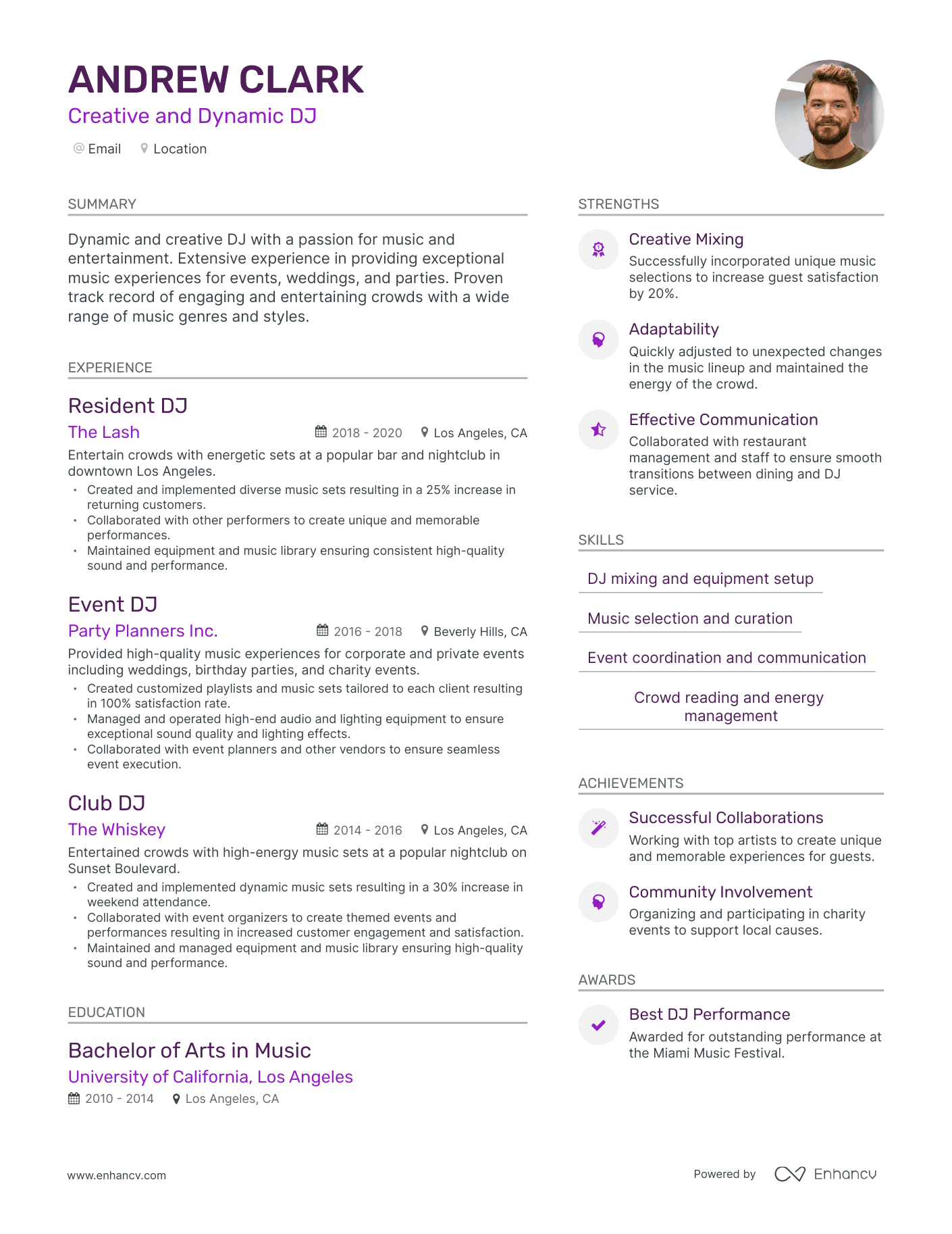 5 DJ Resume Examples & Guide for 2024