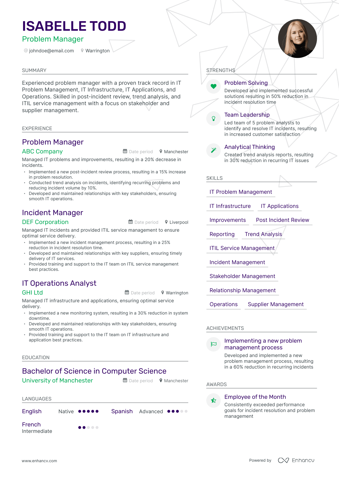 5 Problem Manager Resume Examples & Guide for 2024
