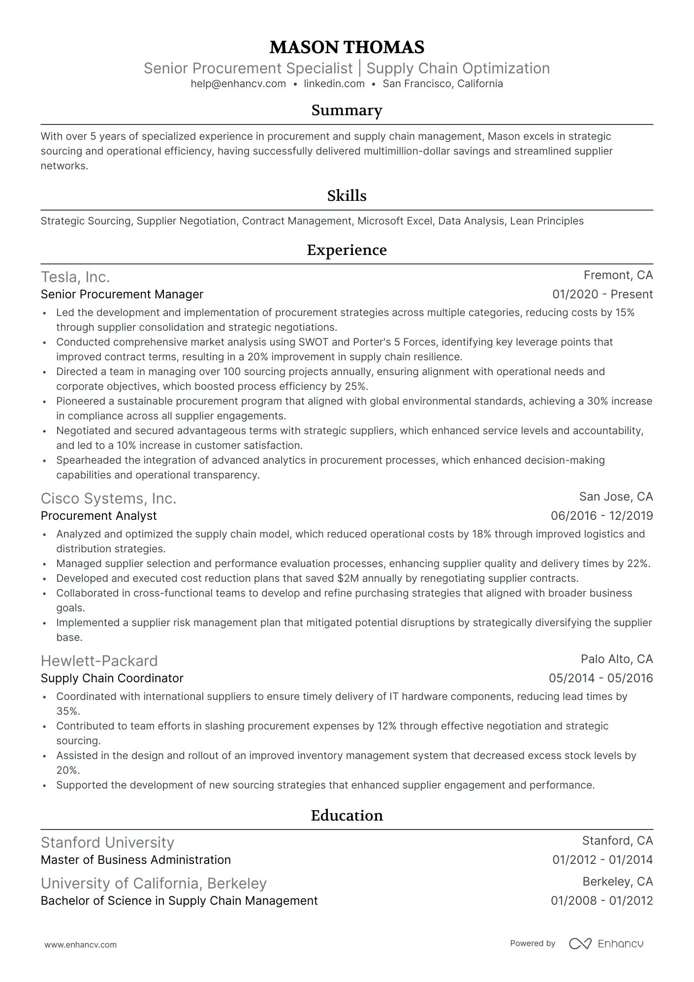 5 Procurement Manager Resume Examples & Guide for 2024